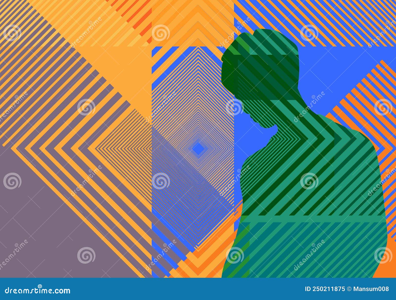 Shape Man Cartoon on Color Background Stock Illustration - Illustration ...