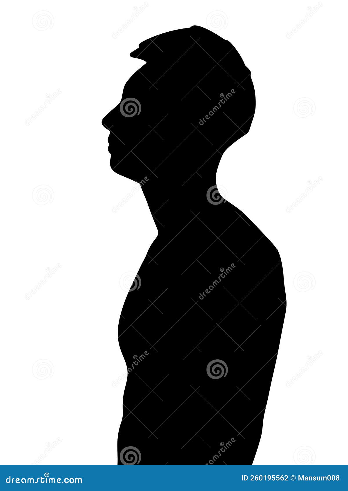 Shape Man Cartoon on White Background Stock Illustration - Illustration ...