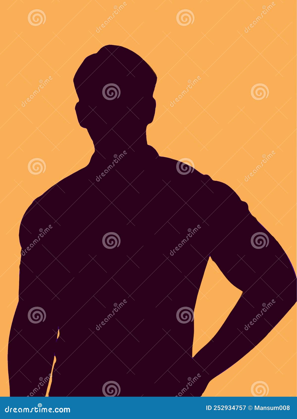 Shape Man on Orange Background Stock Illustration - Illustration of ...