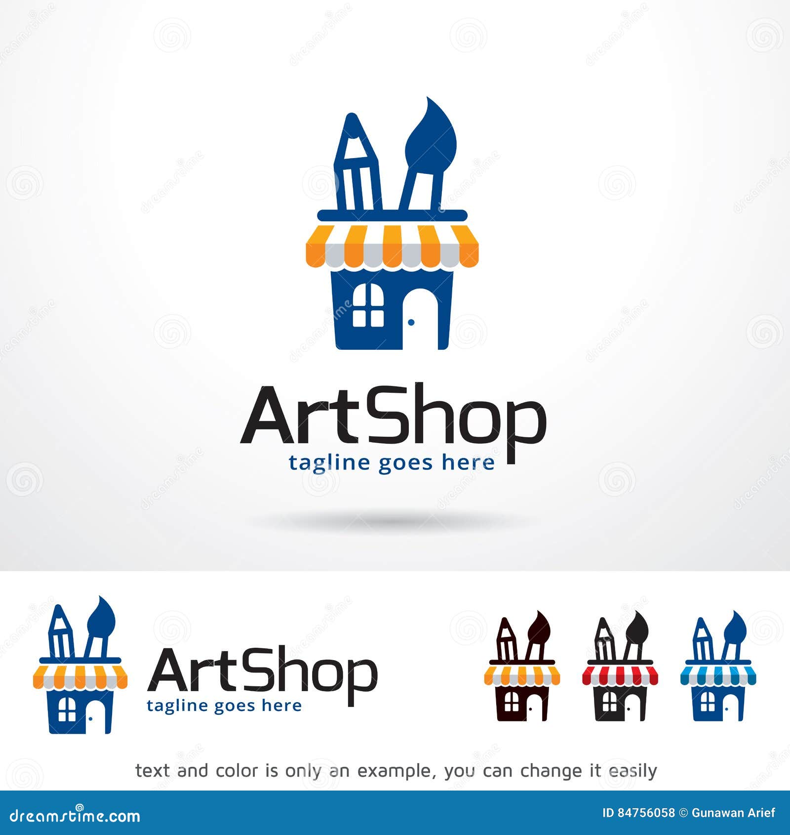 Art Shop Logo Template Design Vector Stock Vector - Illustration of ...