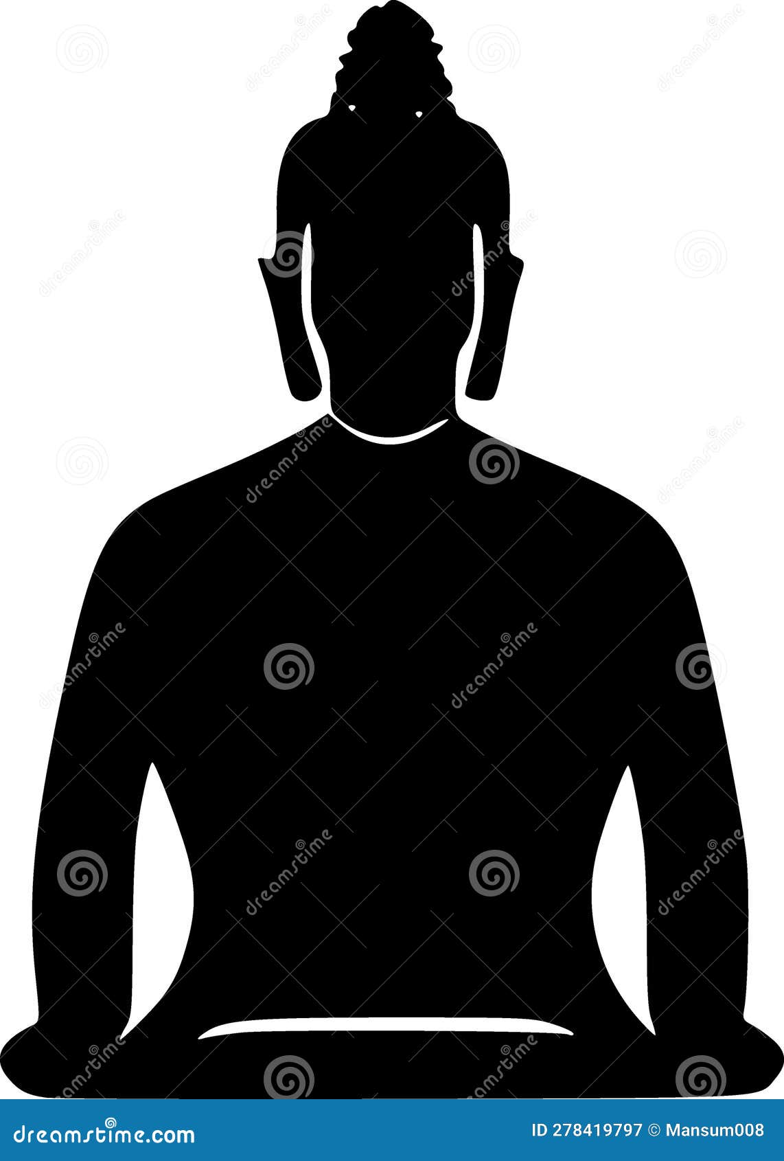 Art Silhouette of Buddha Shape Stock Illustration - Illustration of ...