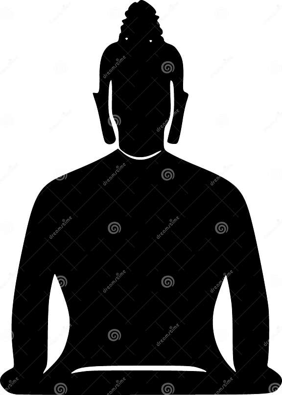 Art Silhouette of Buddha Shape Stock Illustration - Illustration of ...