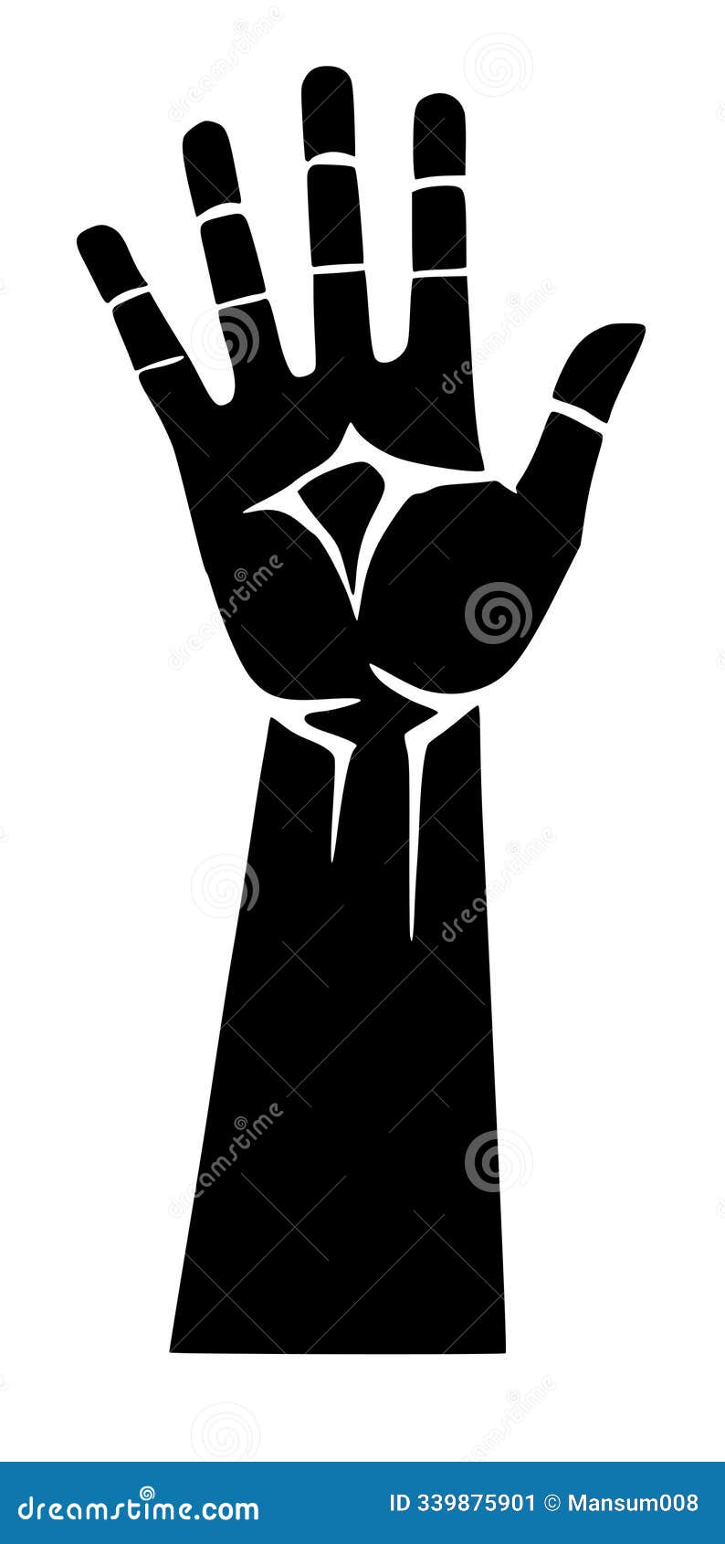 Silhouette of a Human Arm. Illustration Stock Illustration ...