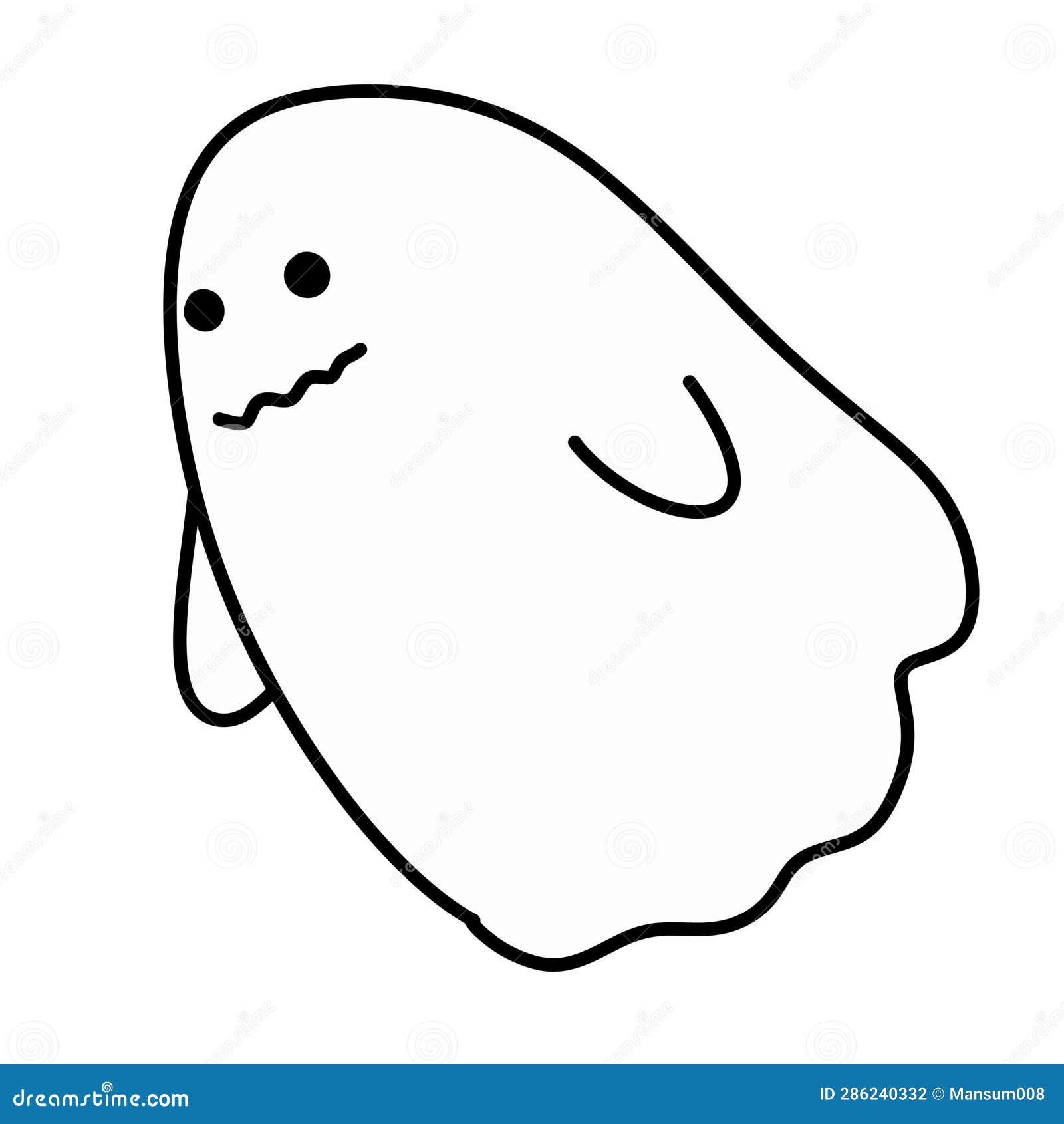 Simple Mini Cartoon Ghost, Illustration Stock Illustration ...