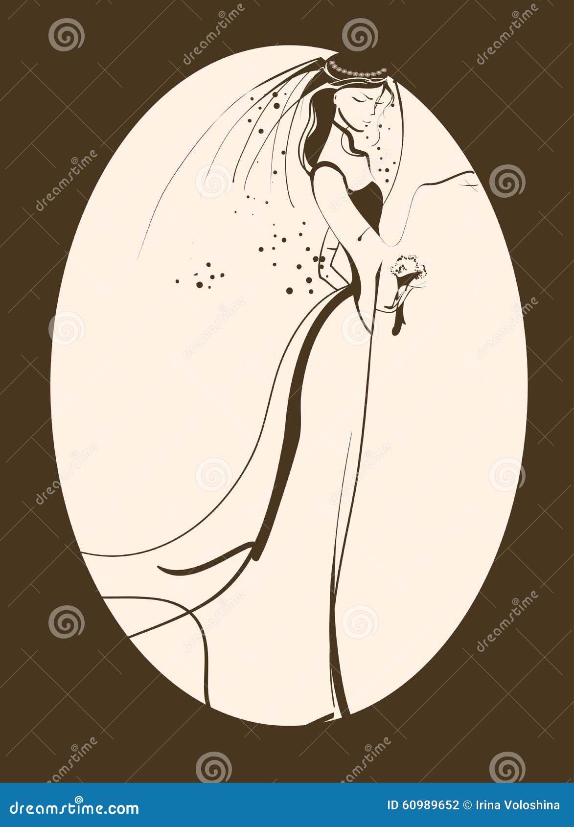 Art Sketch of Beautiful Young Bride Stock Illustration - Illustration ...