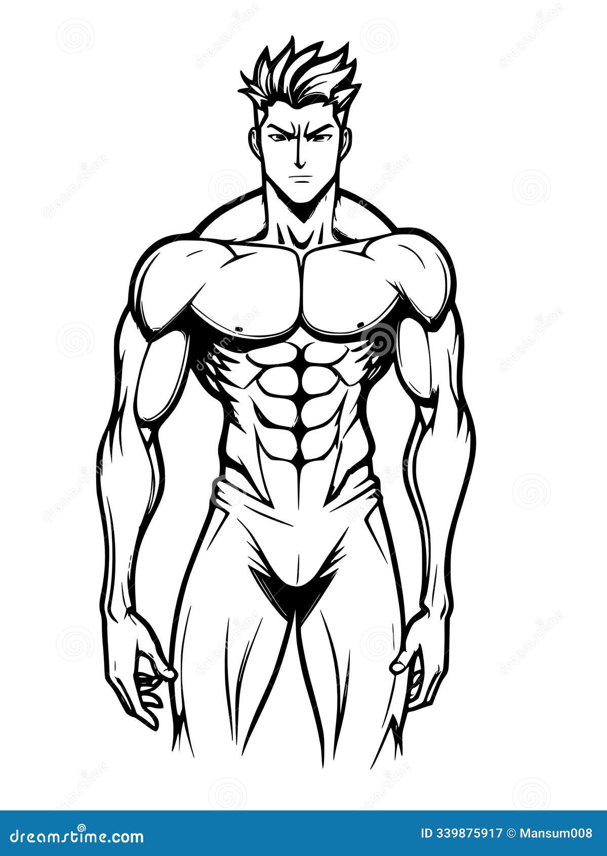 Sketch of a Muscular Man. Illustration Stock Illustration ...