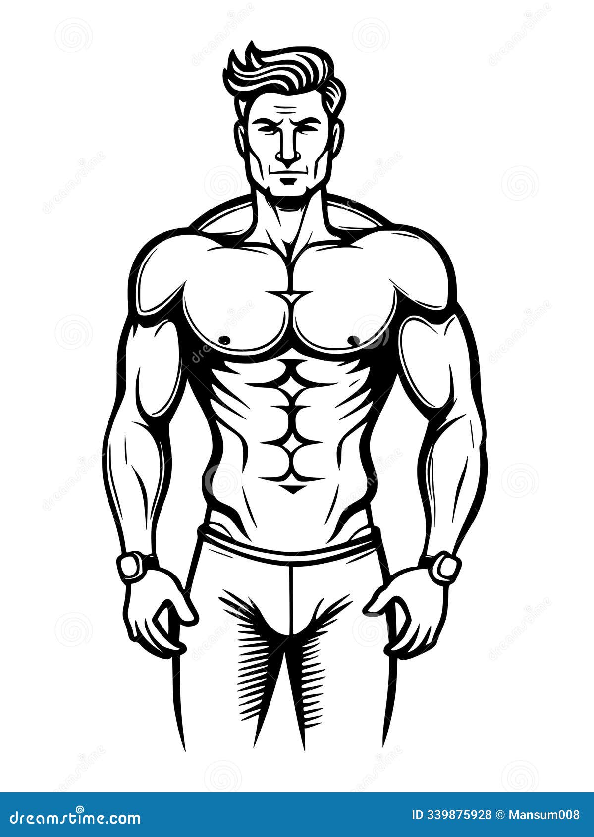 Sketch of a Muscular Man. Illustration Stock Illustration ...