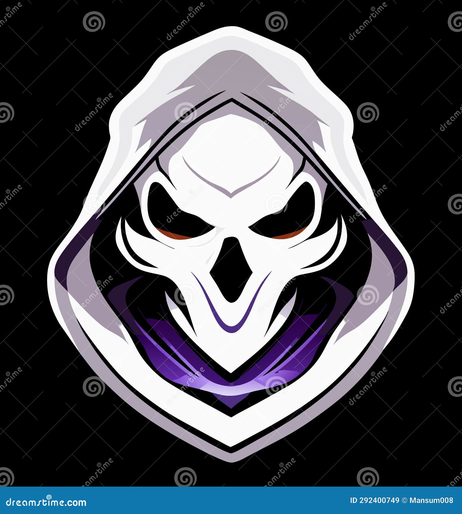 Skull logo with sharp eye stock illustration. Illustration of creative ...