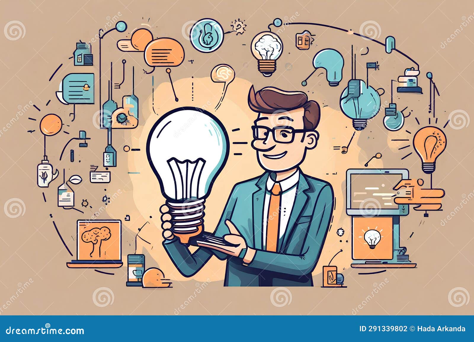 The Art of Smart Thinking in Business Stock Illustration - Illustration ...