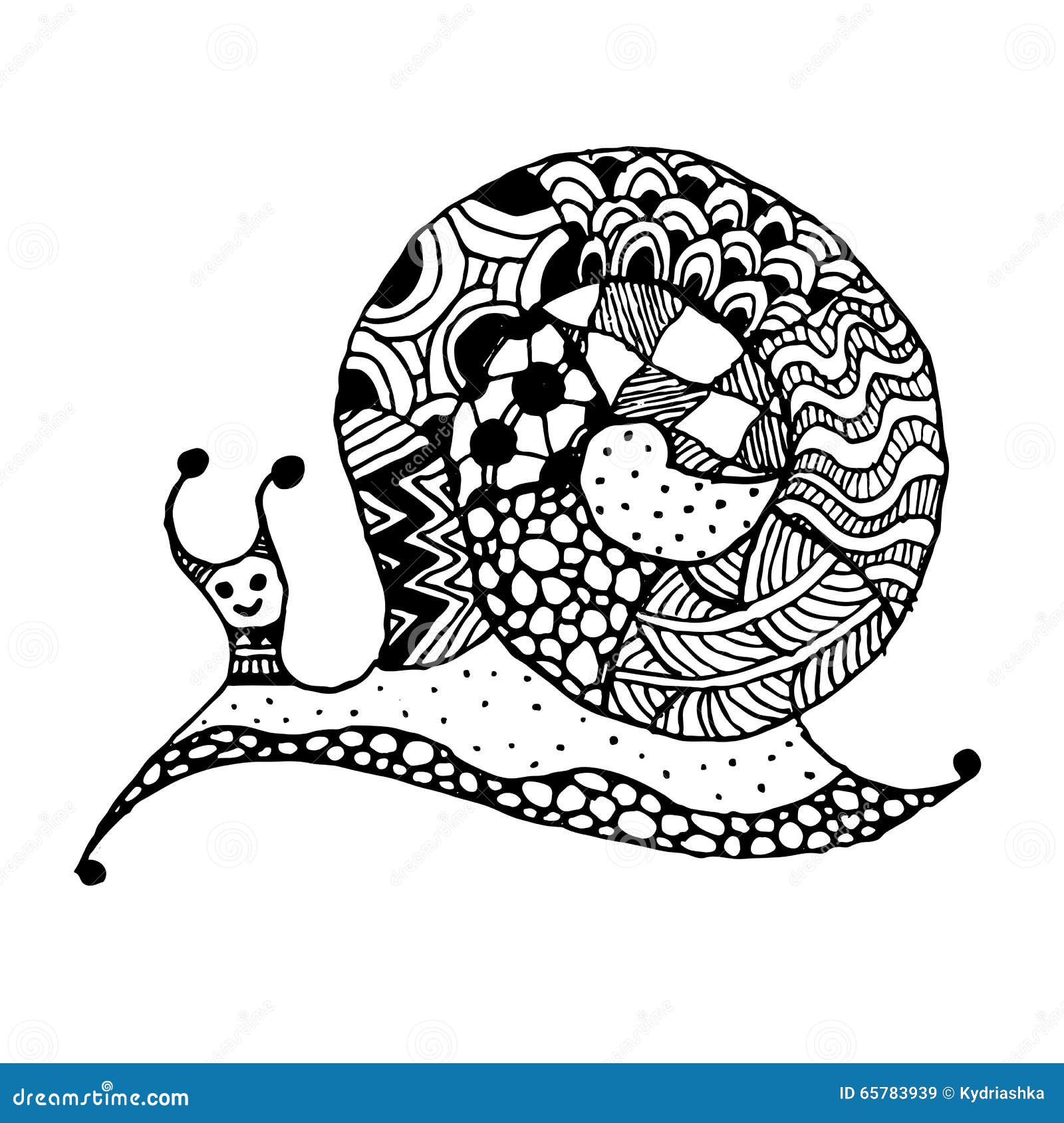 Art Snail, Ornate Zentangle Style for Your Design Stock Vector ...