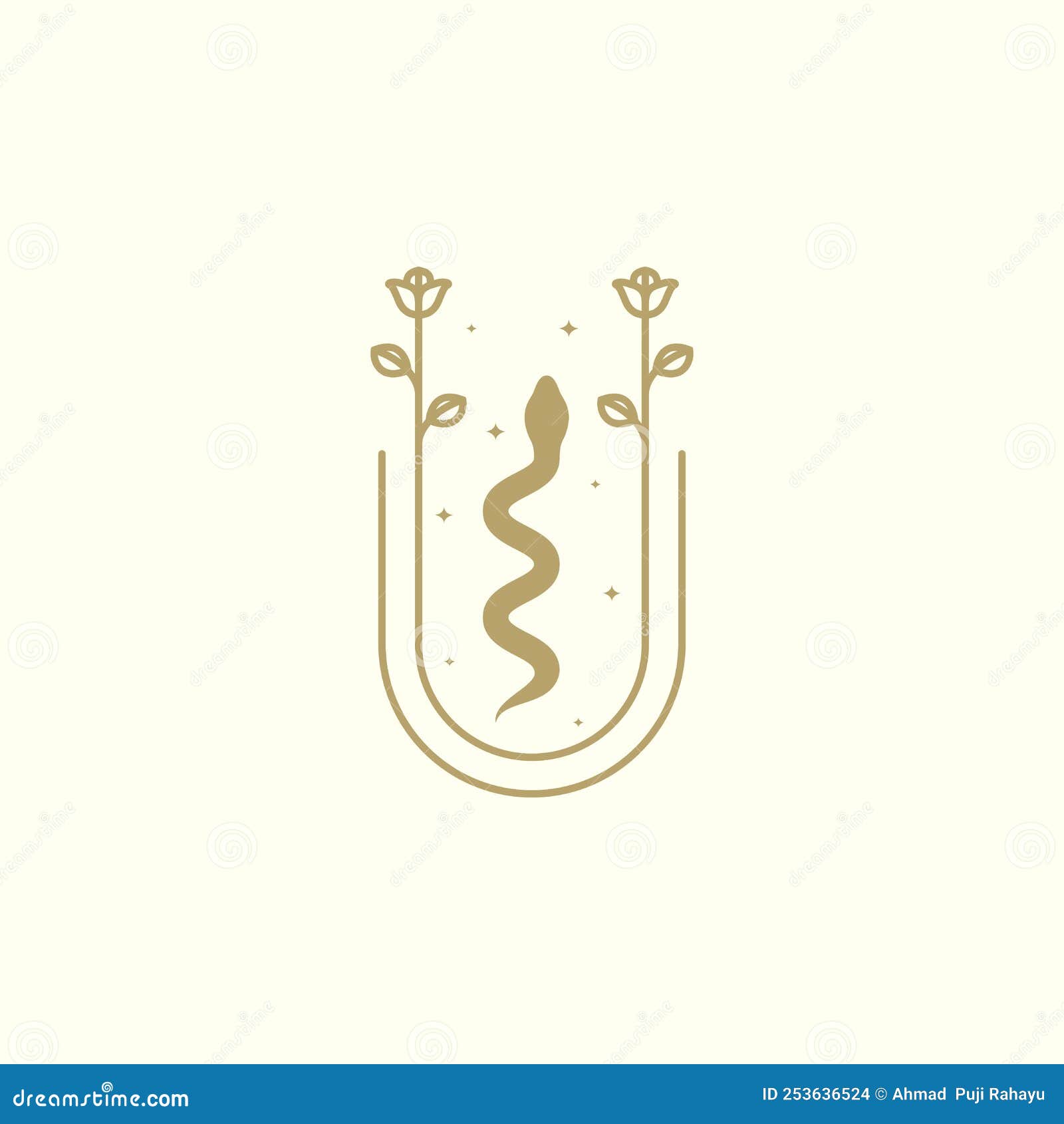 Art Snakes With Foliage Logo Design Vector Illustration | CartoonDealer ...