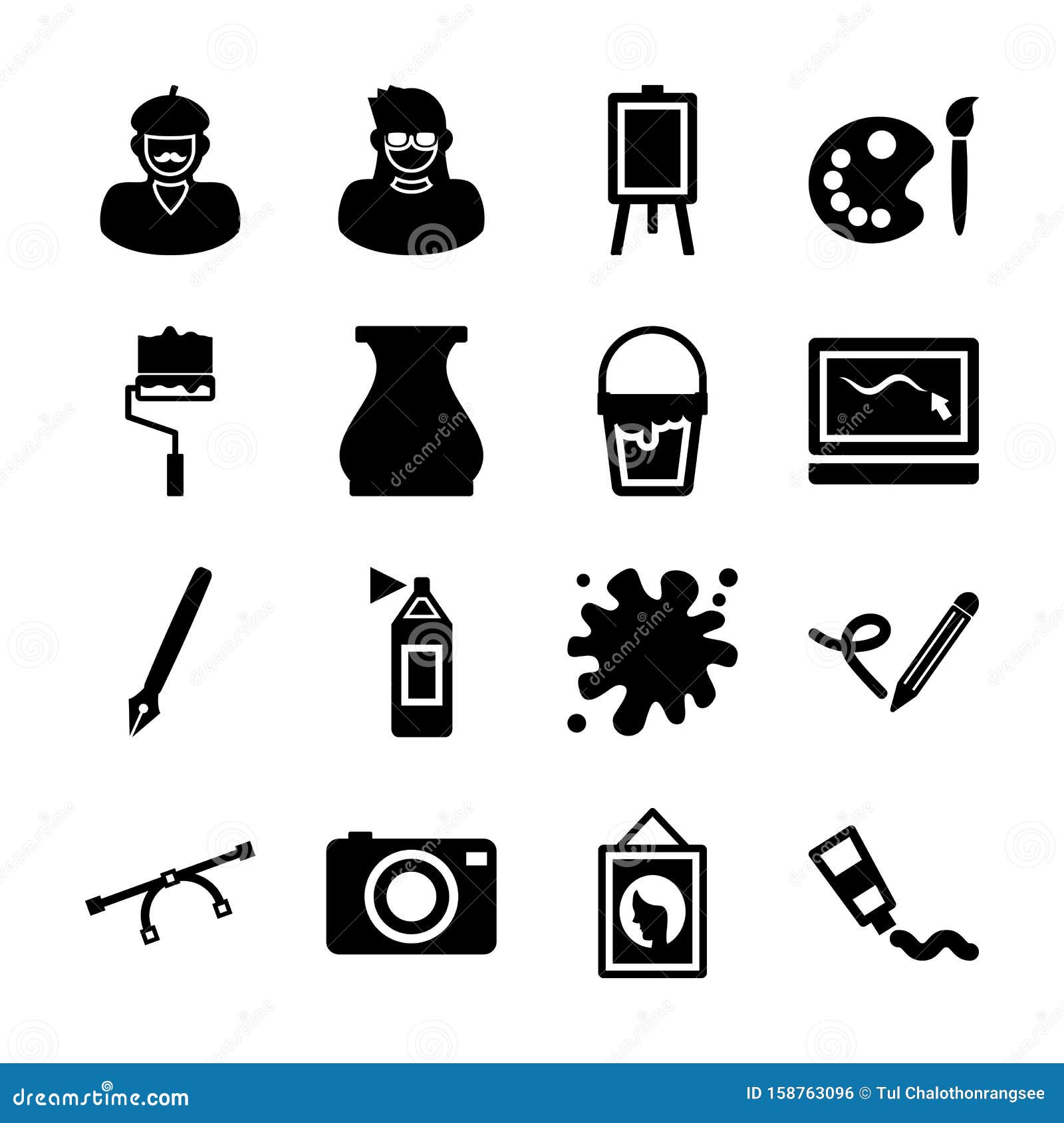 Art solid icons stock vector. Illustration of fine, glyph - 158763096