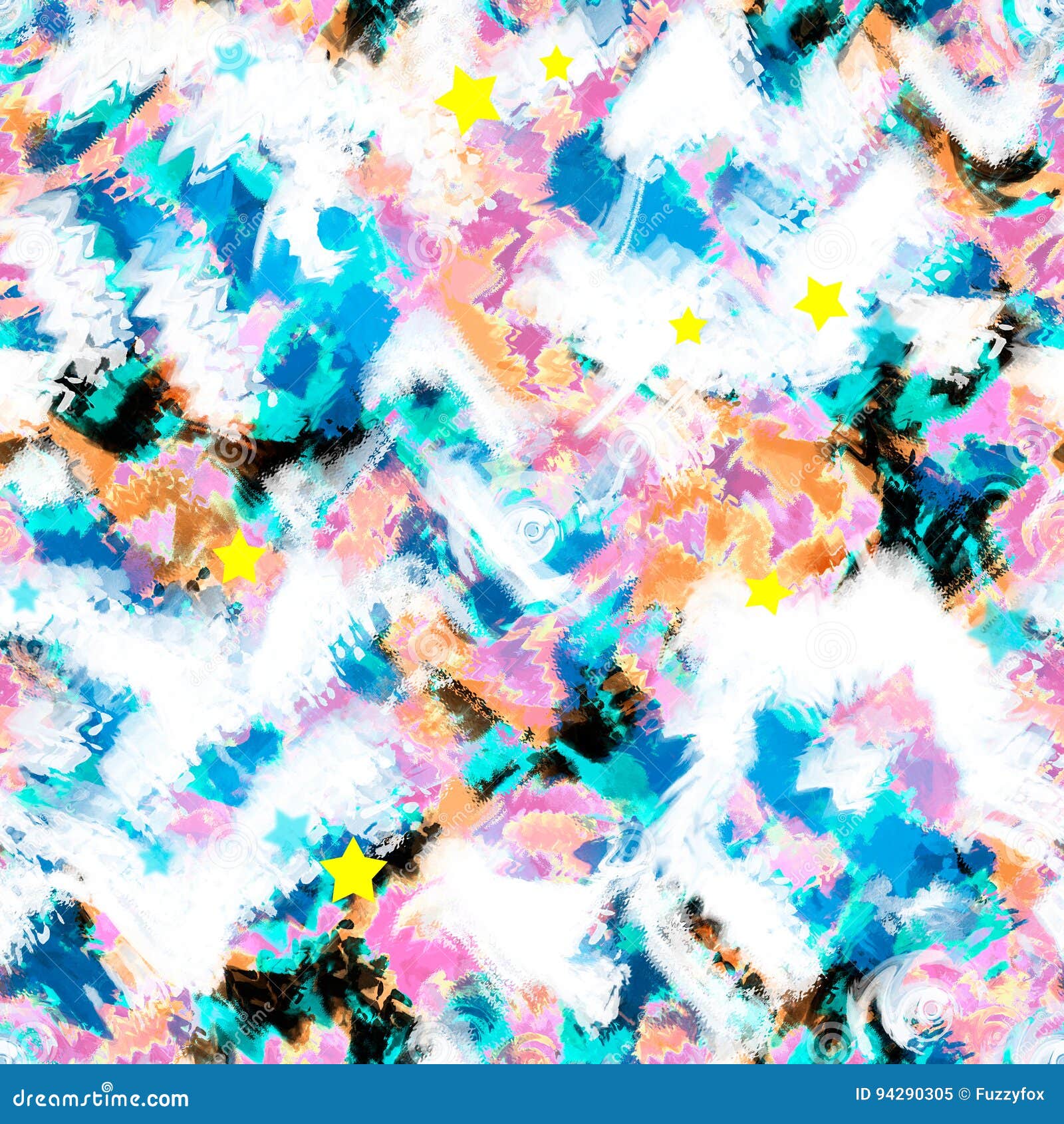 Art Splash Brush Strokes Paint Abstract Seamless Pattern Print Stock ...