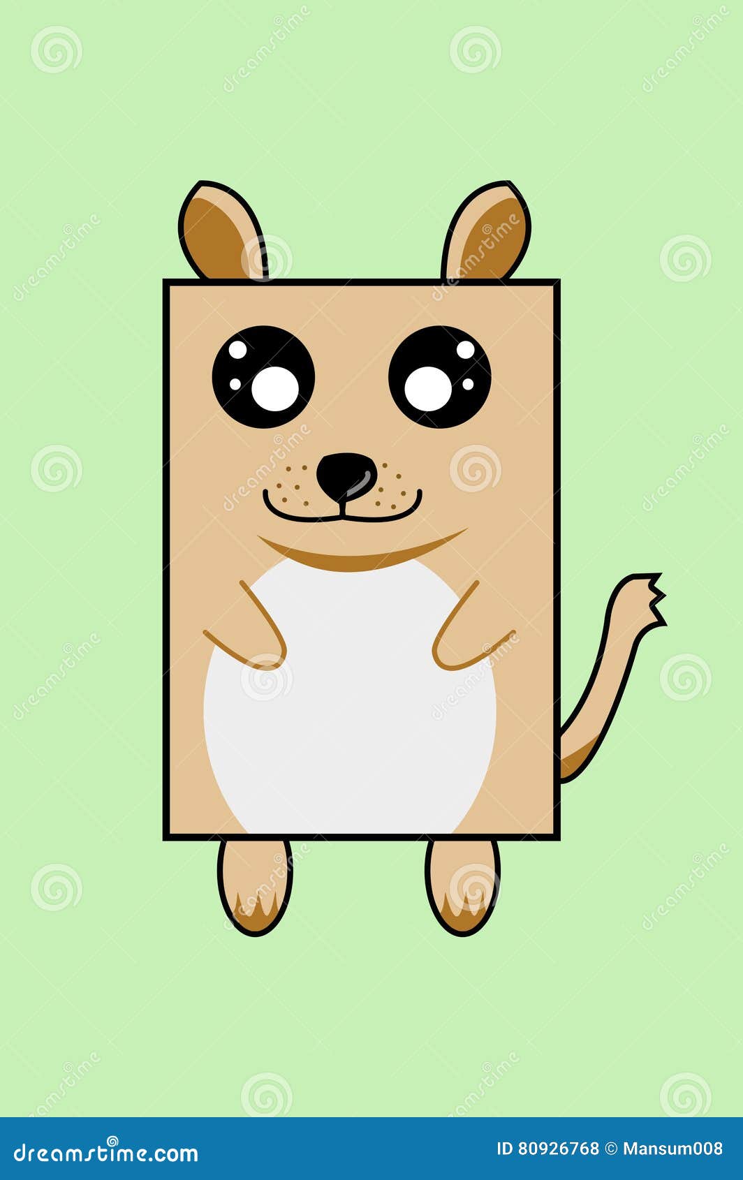 Art Square Dog Cartoon Illustration Stock Illustration - Illustration ...