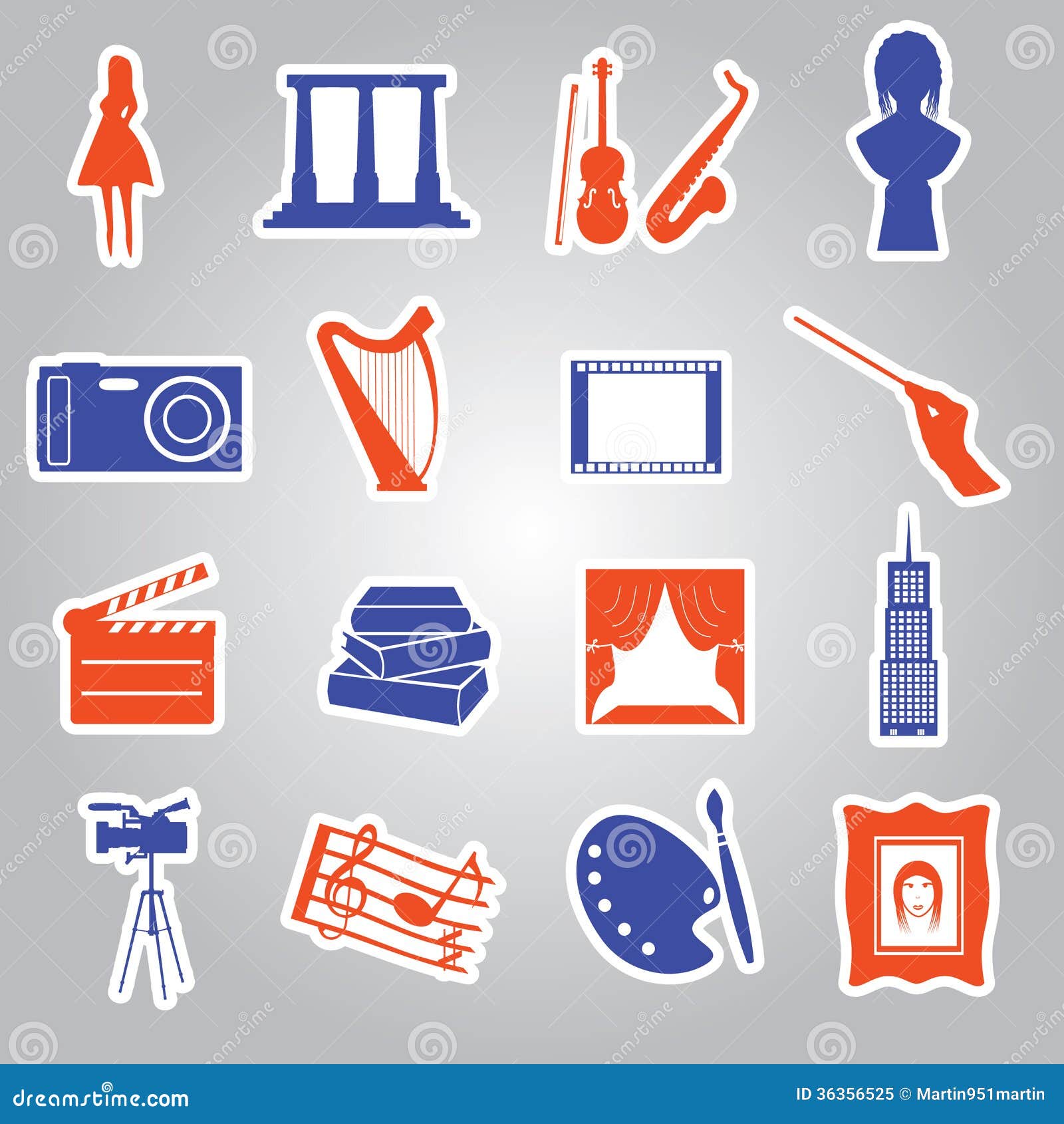 Art Stickers Collection Eps10 Stock Vector - Illustration of bust, icon ...