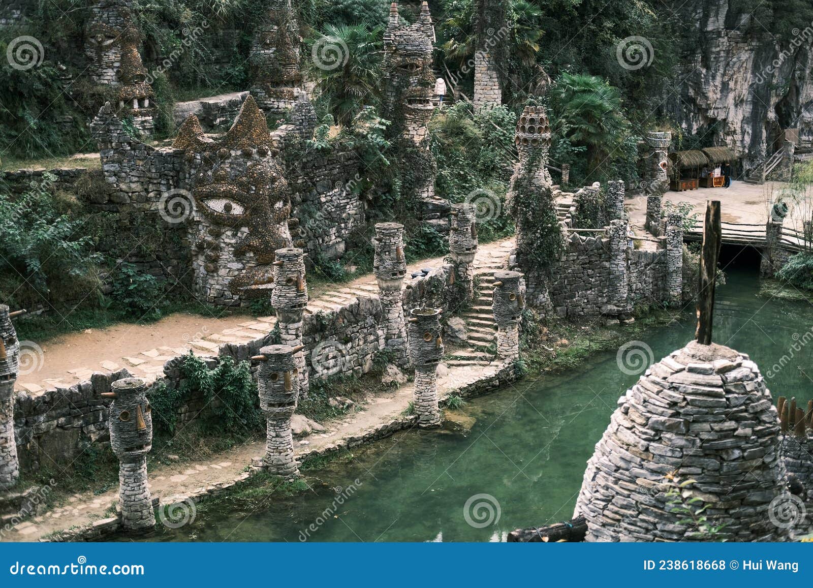The Art of Stone Architecture in the Park Stock Photo - Image of ...
