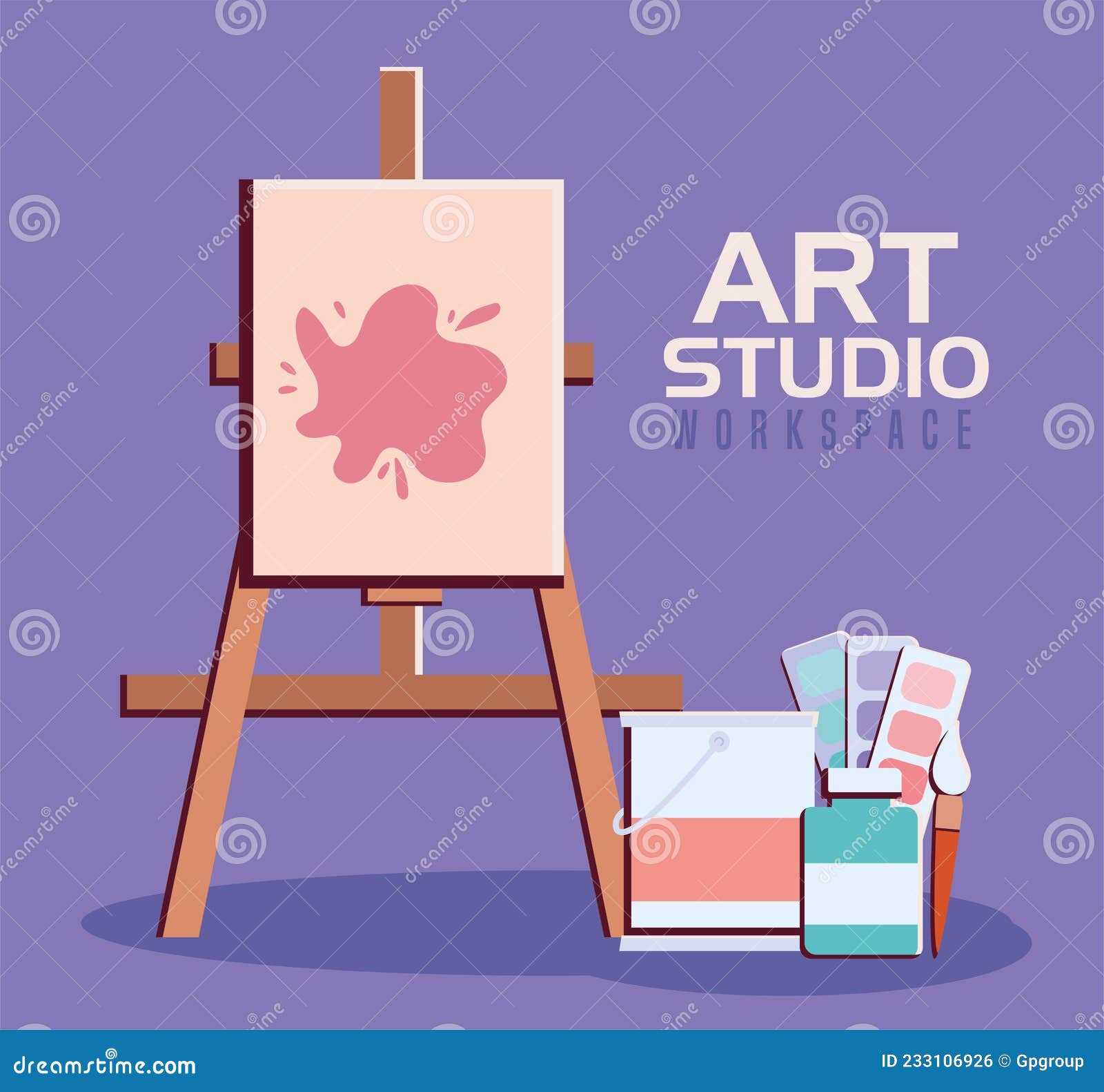 Art studio illustration stock vector. Illustration of tool - 233106926