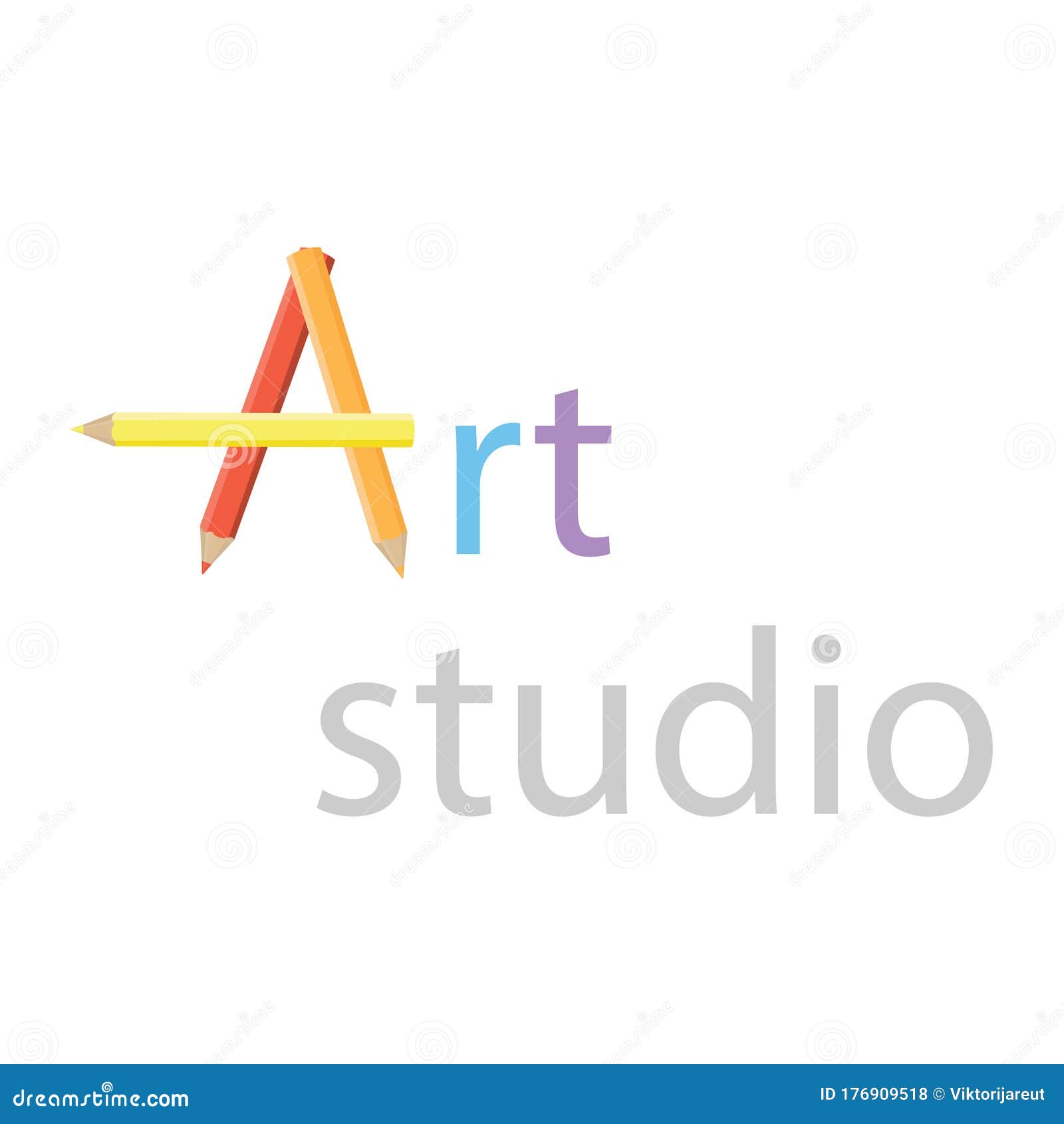 Art Studio Logo Design Element Vector Stock Illustration - Illustration ...