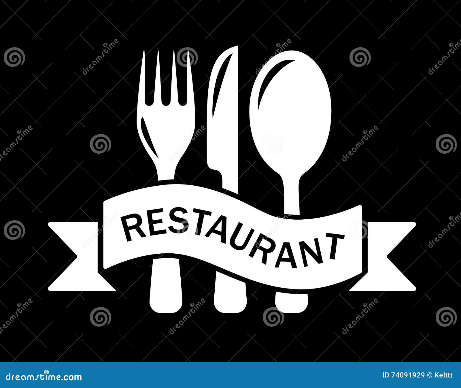 Art Style Restaurant Symbol Stock Vector - Illustration of lunch, plate ...