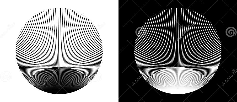 Art Sun Concept Background. Icon Template or Logo with Lines Like Shell ...