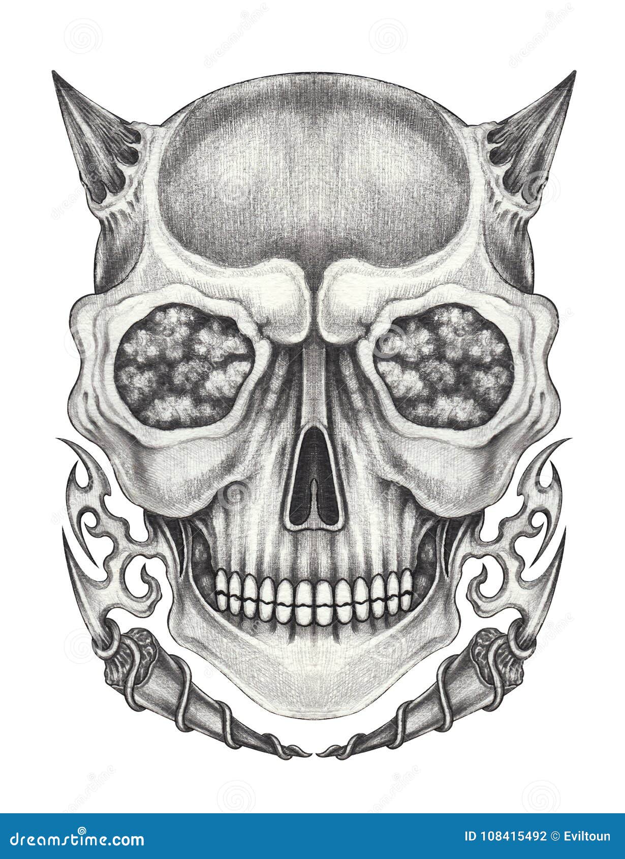 Art Surreal Devil Skull. stock illustration. Illustration of creativity ...