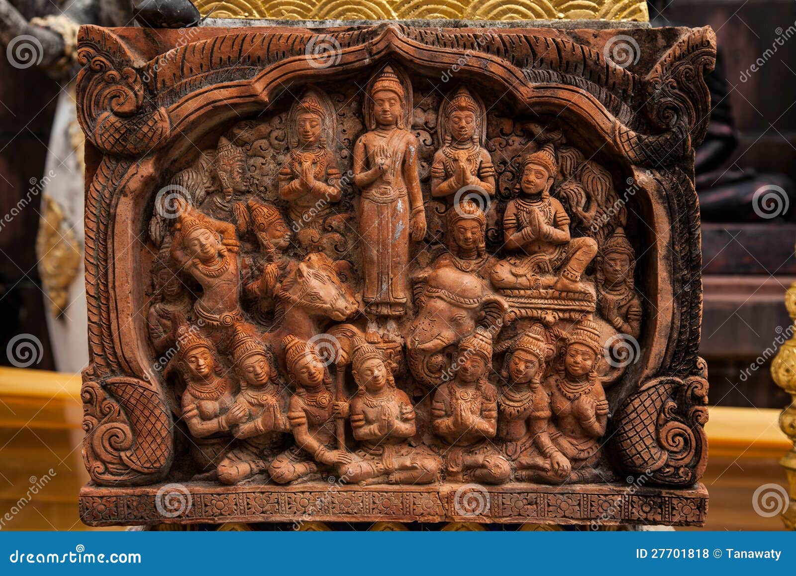 Art in the temple wall stock photo. Image of marble, asian - 27701818