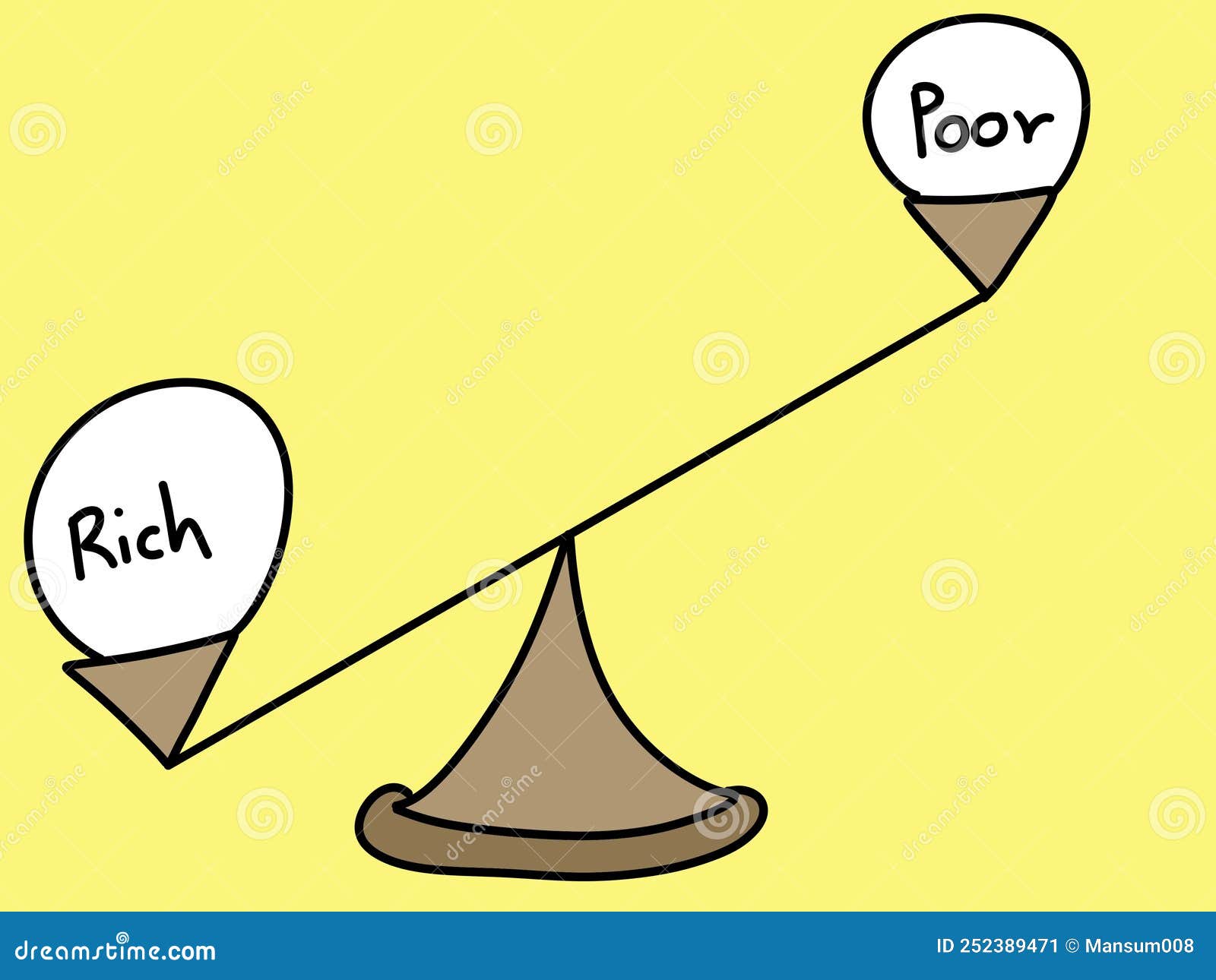 Text Rich and Poor on Scales Stock Illustration - Illustration of rich ...