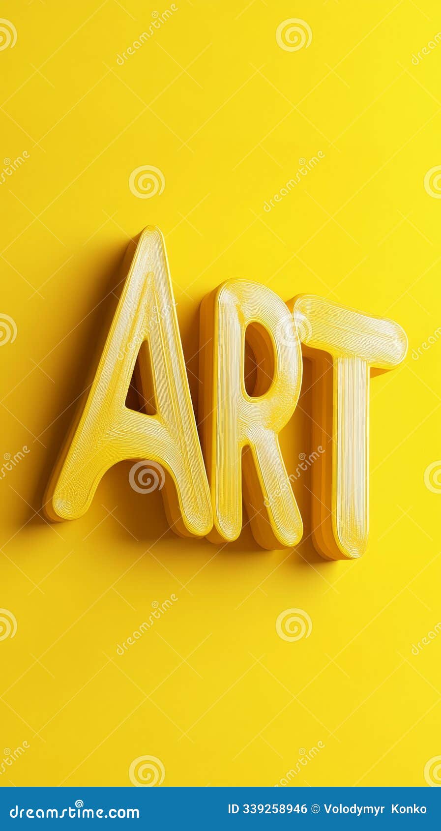 Art Text on Yellow Background, Creative Typography Concept Stock Photo ...