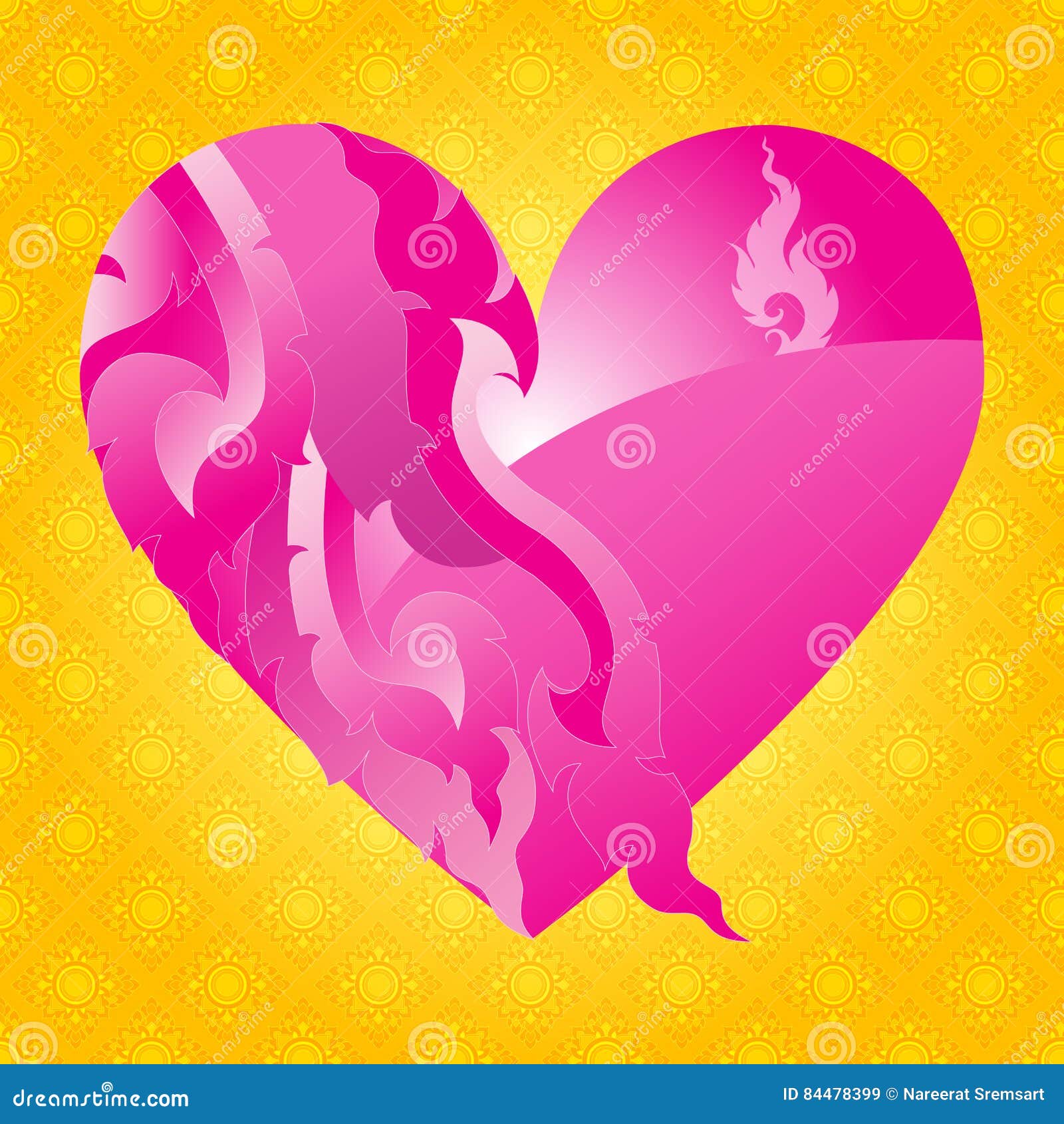 Art thai style,Heart stock illustration. Illustration of ...
