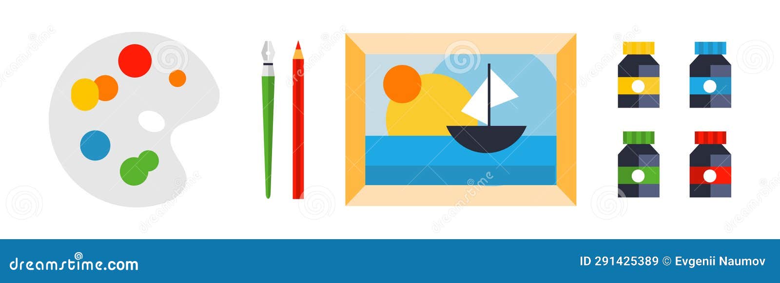 Art Tool and Object for Painting Vector Set Stock Illustration ...