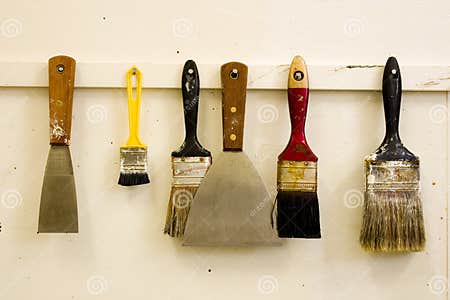 Art tools stock image. Image of knife, brushes, scraper - 2237807