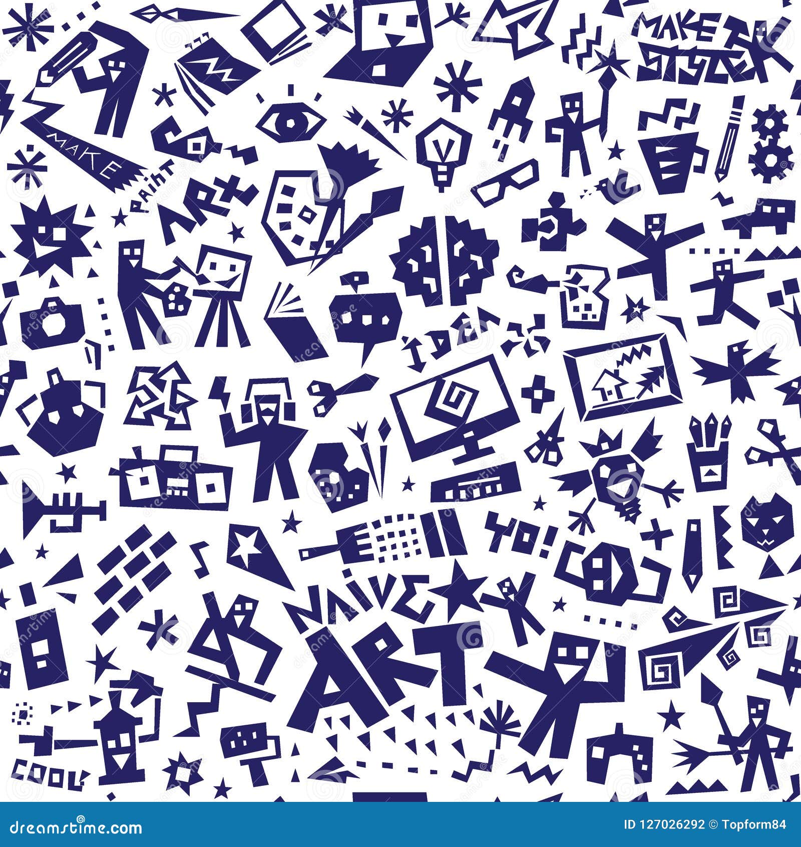 Art Tools ,drawings - Seamless Background, Vector Design Elements Stock ...