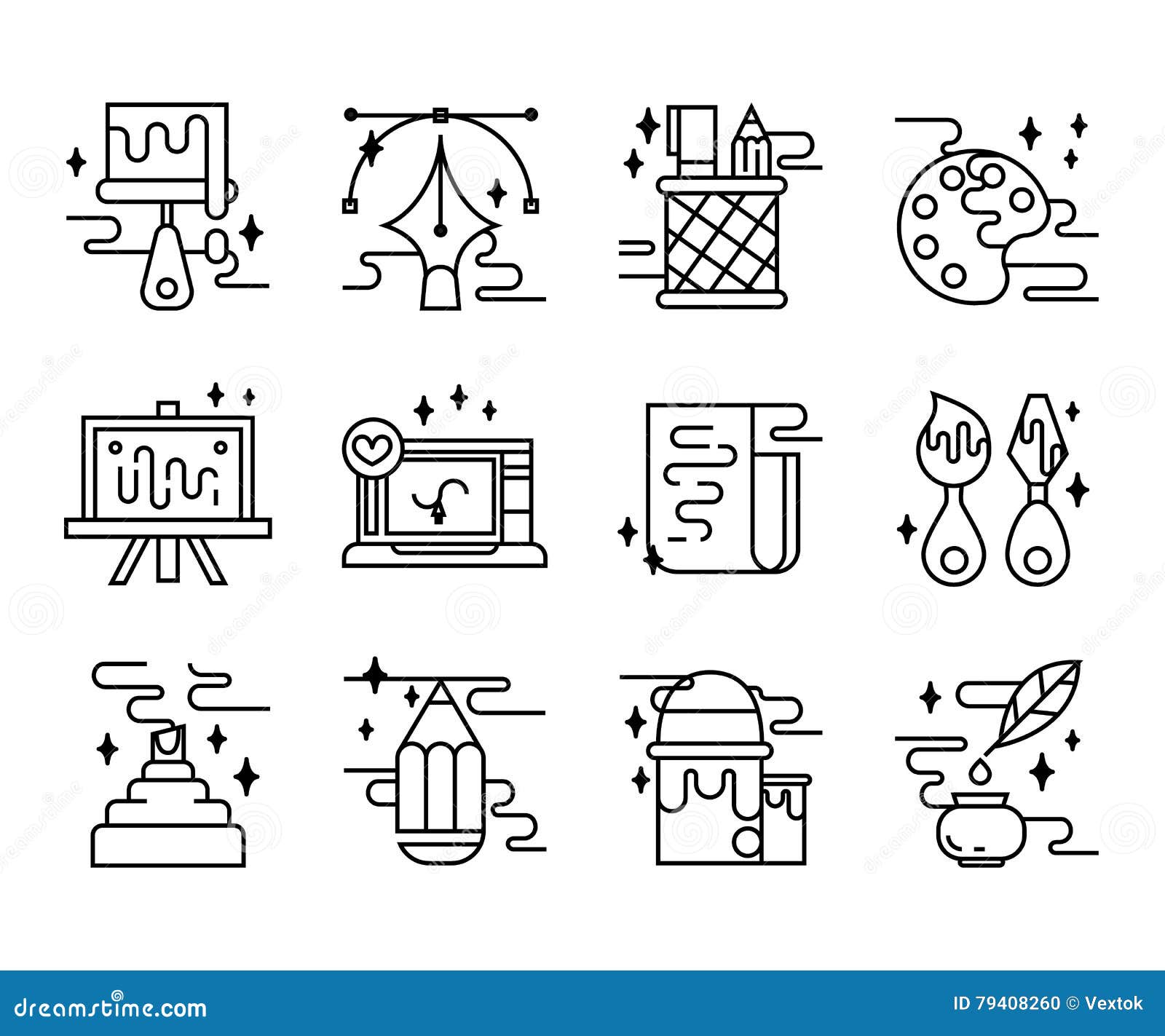 Art tools and materials stock vector. Illustration of concept - 79408260