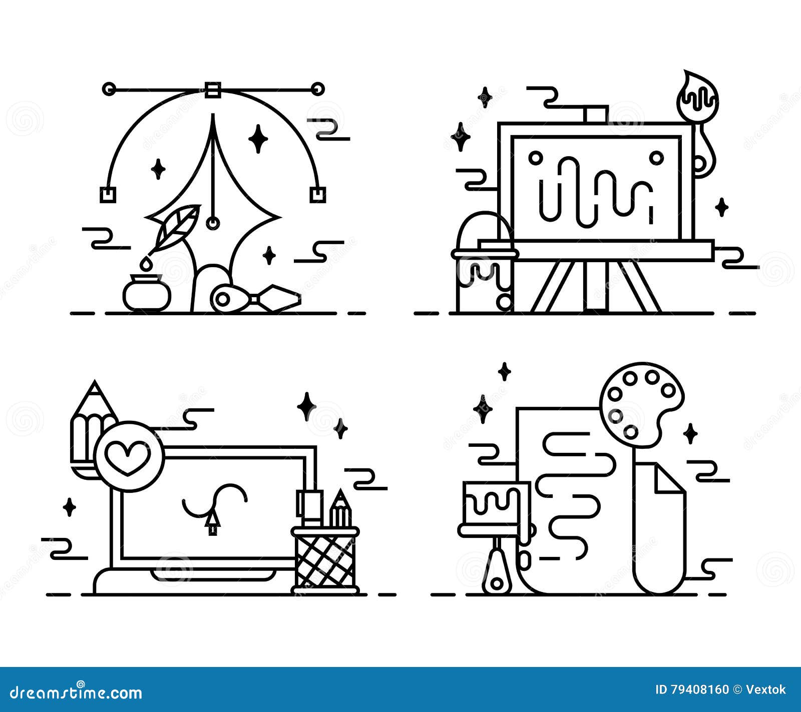 Art Tools and Materials for Painting Logo Stock Vector - Illustration ...