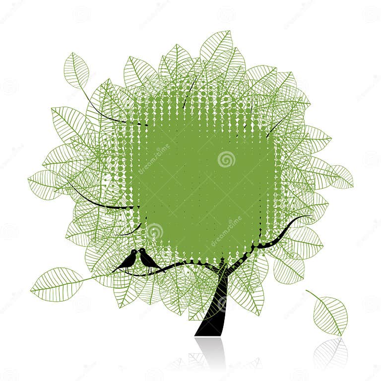 Art tree beautiful, bird stock vector. Illustration of mighty - 12840761