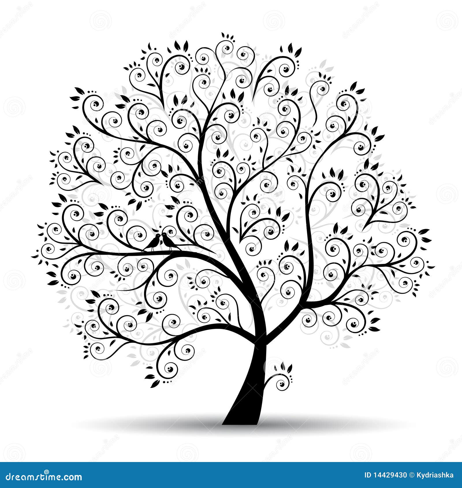 Art Tree Beautiful, Black Silhouette Stock Photo - Image: 14429430