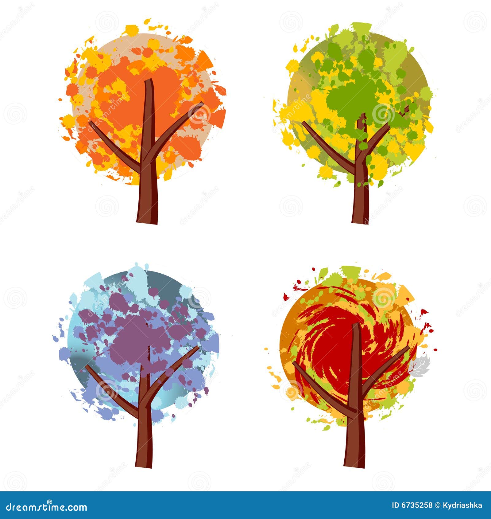 Art tree beautiful, grunge stock vector. Illustration of elements - 6735258