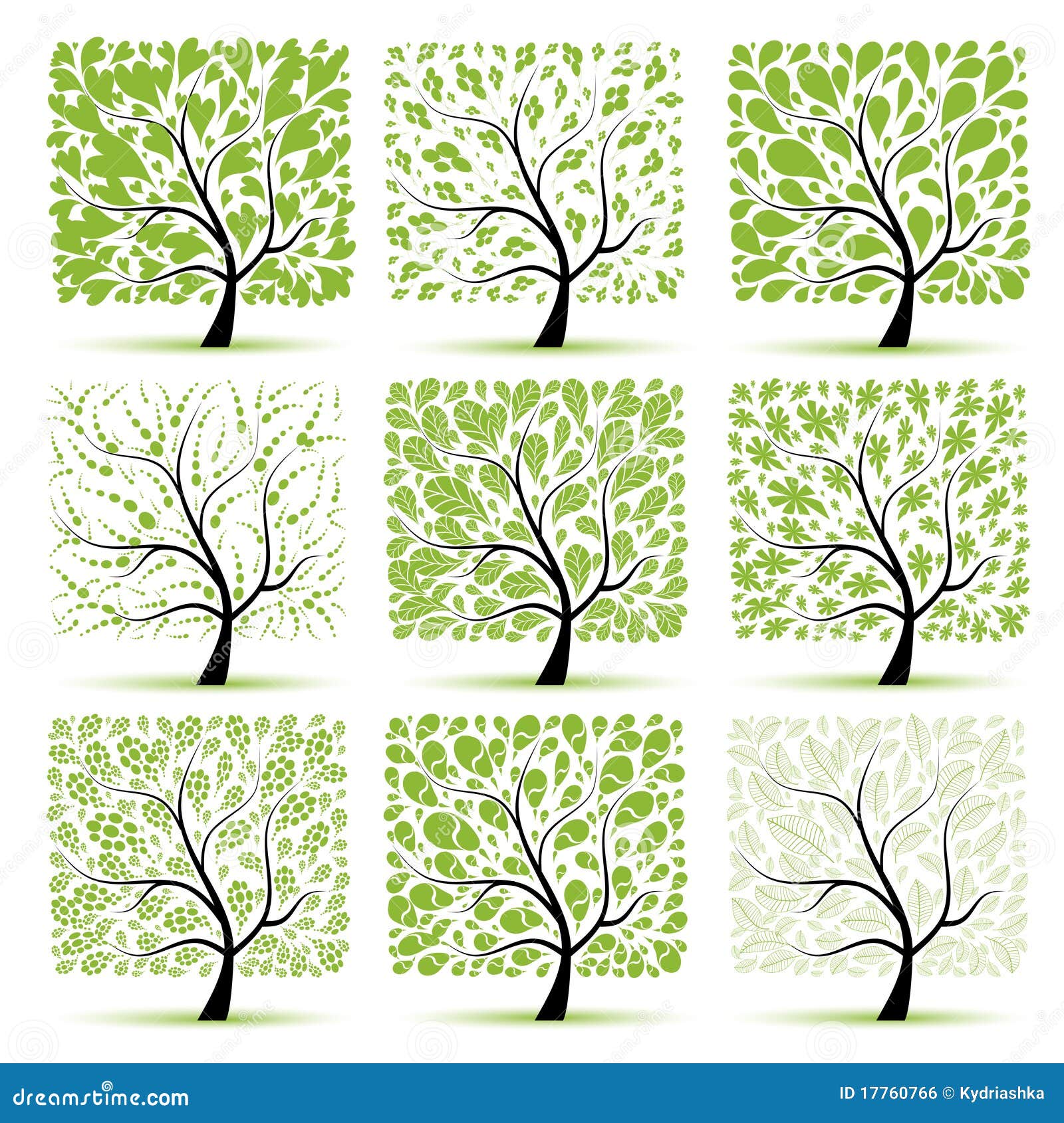 Art Tree Collection for Your Design Stock Vector - Illustration of icon ...