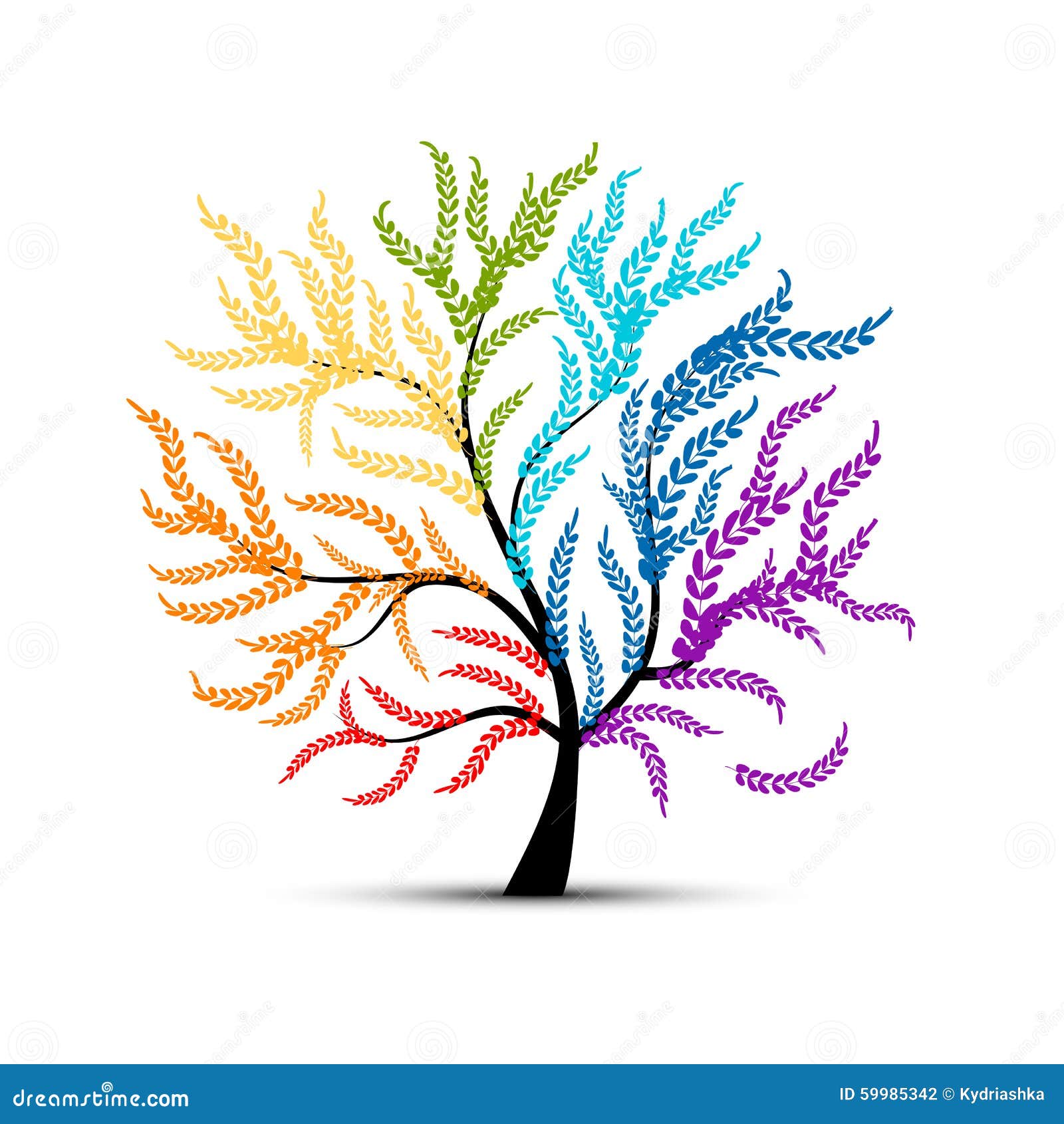 Art Tree Colorful for Your Design Stock Vector - Illustration of autumn ...