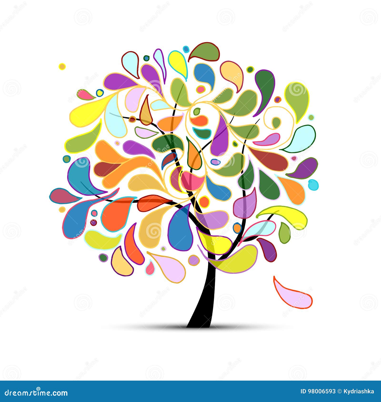 Art Tree Colorful for Your Design Stock Vector - Illustration of leaf ...