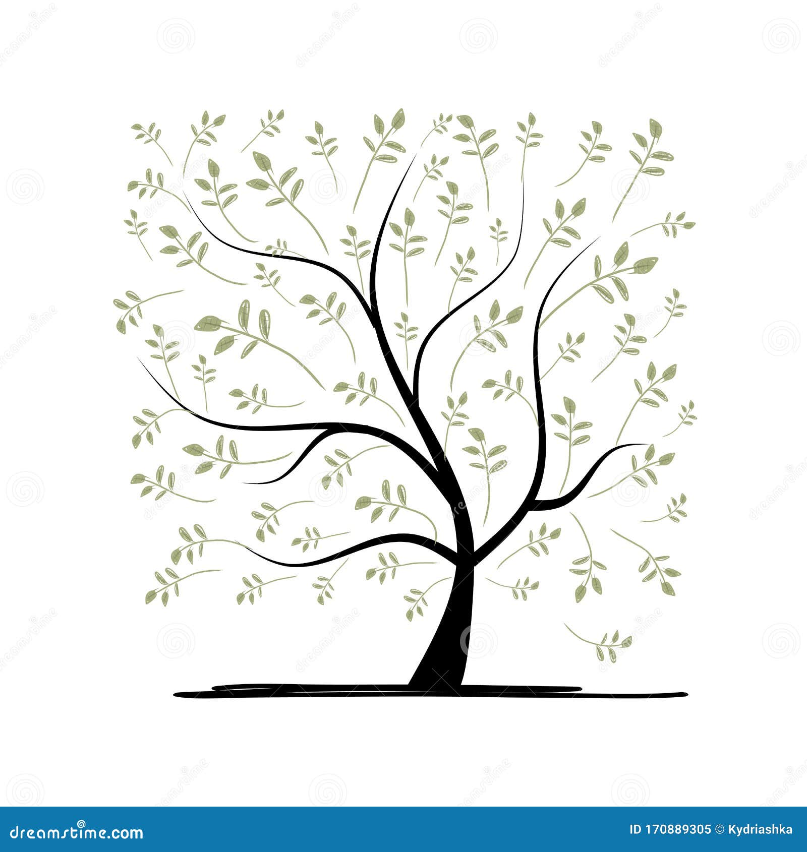 Art Tree Square for Your Design Stock Vector - Illustration of ...