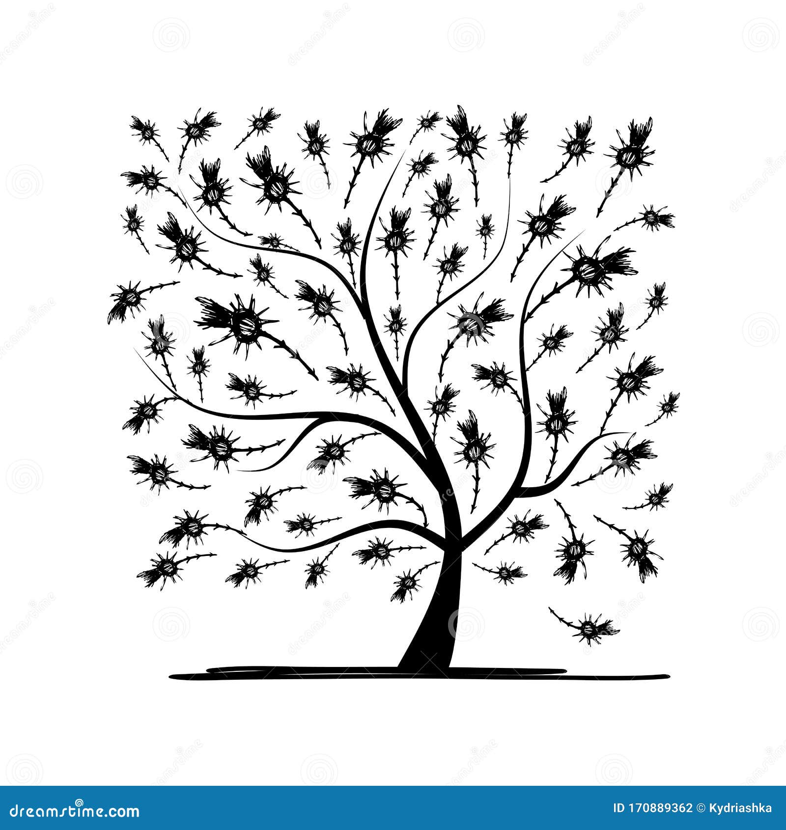 Art Tree Square for Your Design Stock Vector - Illustration of ecology ...
