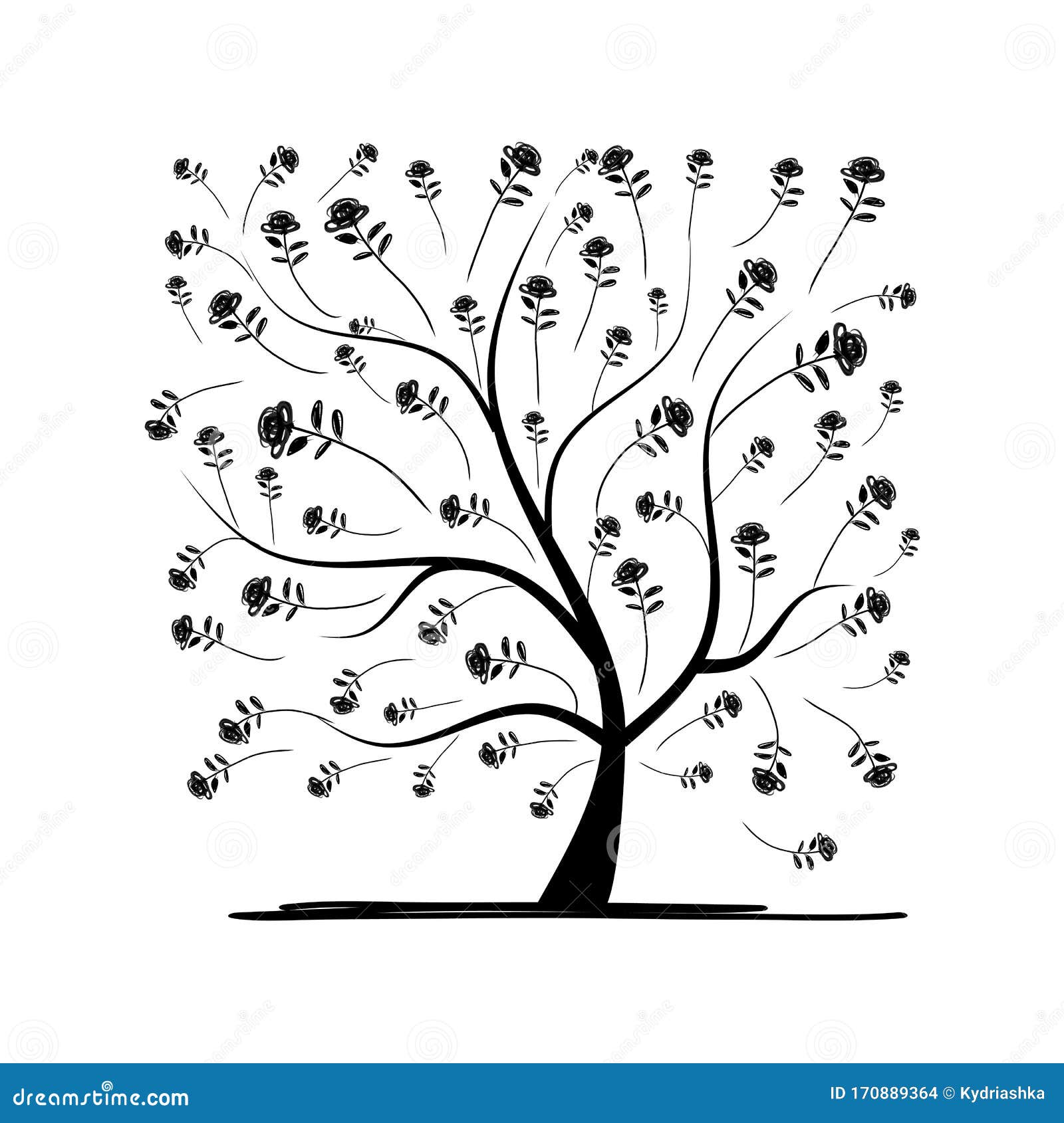 Art Tree Square for Your Design Stock Vector - Illustration of garden ...