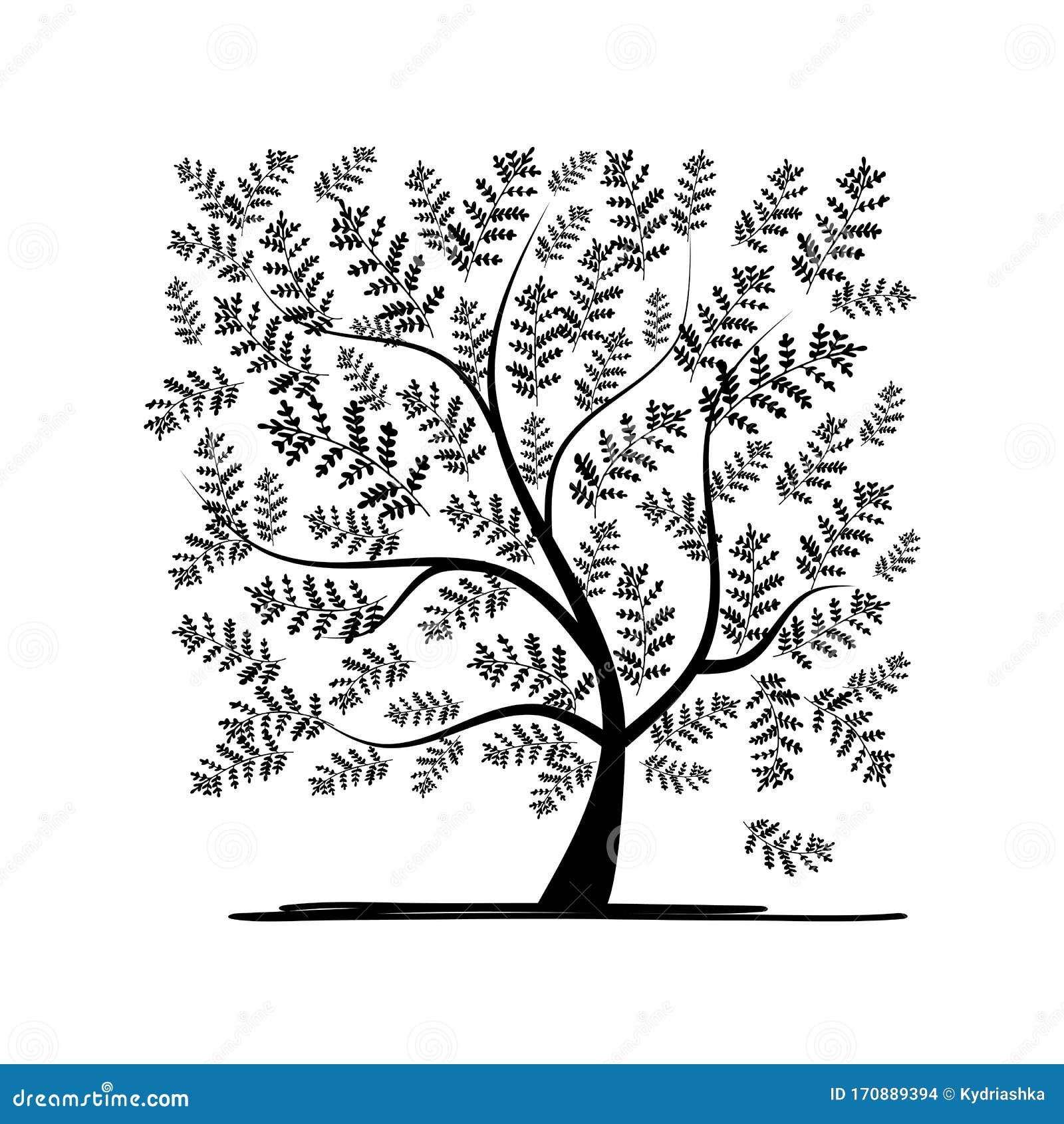 Art Tree Square for Your Design Stock Vector - Illustration of plant ...