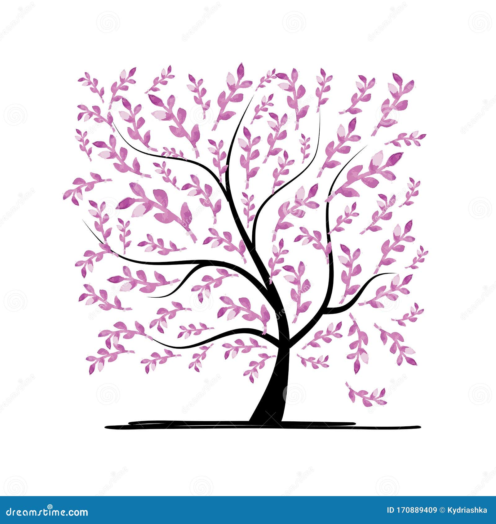 Art Tree Square for Your Design Stock Vector - Illustration of curve ...