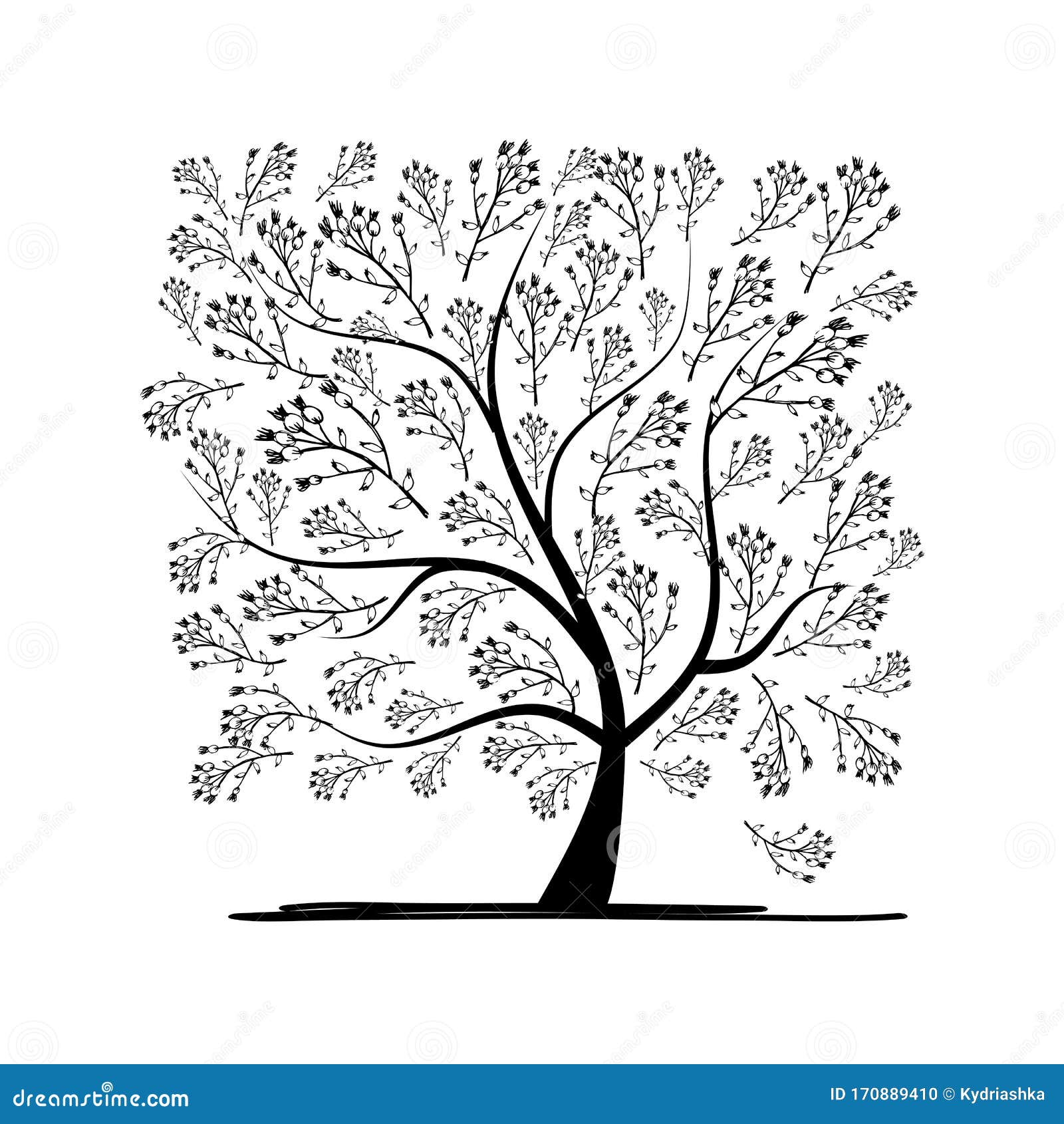 Art Tree Square for Your Design Stock Vector - Illustration of abstract ...