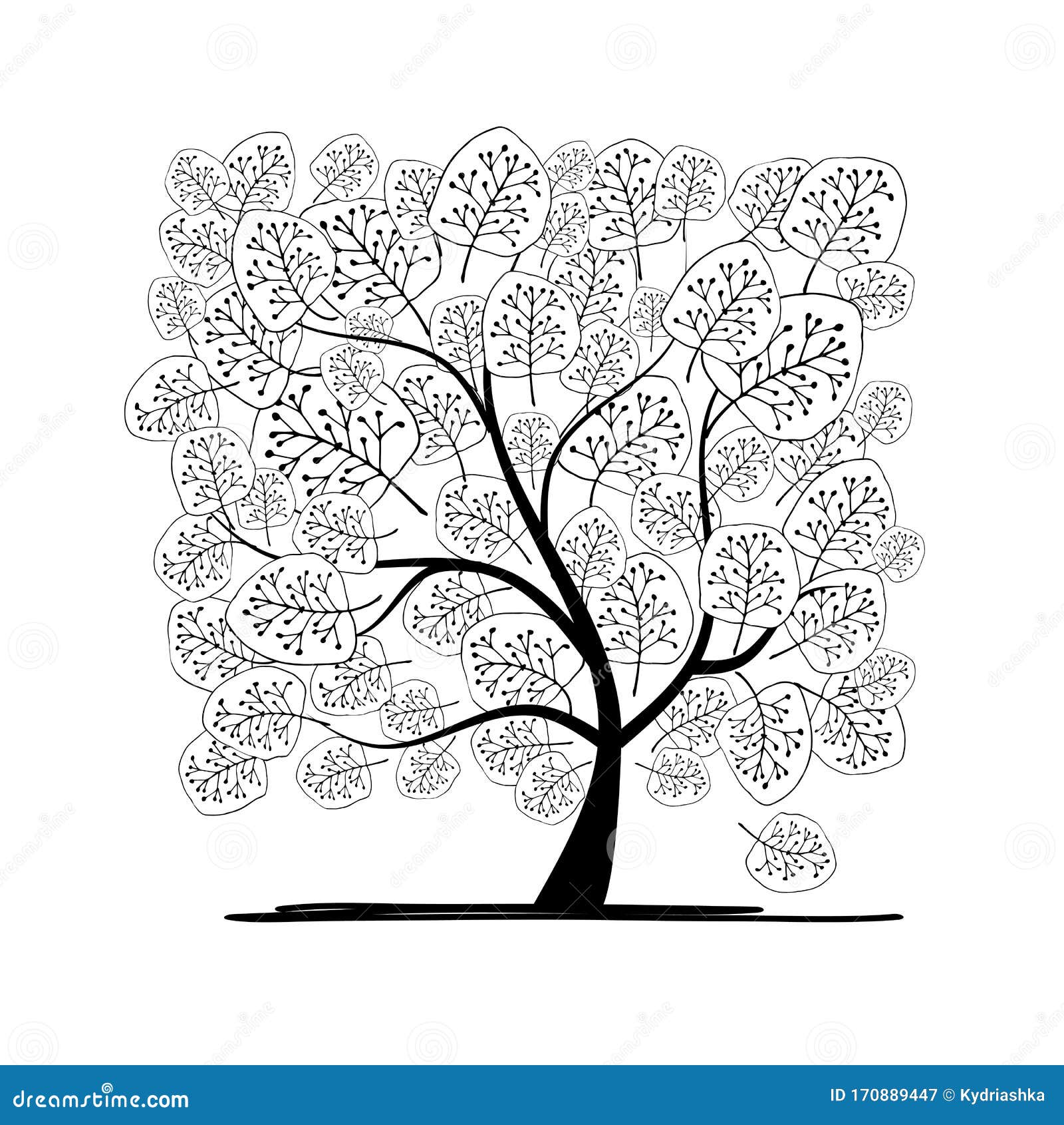 Art Tree Square for Your Design Stock Vector - Illustration of forest ...