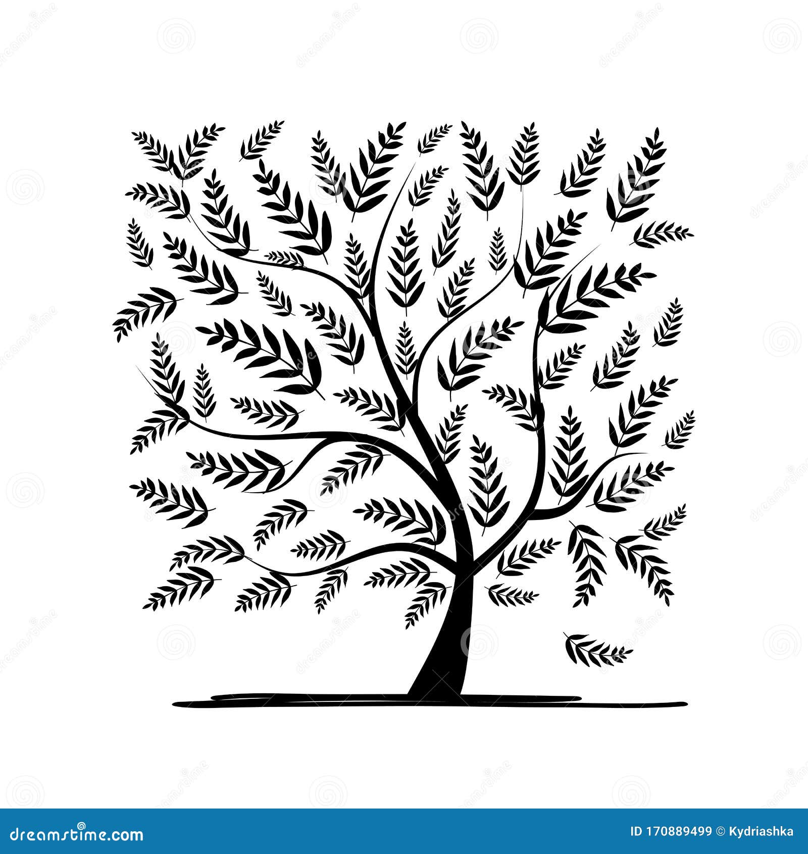 Art Tree Square for Your Design Stock Vector - Illustration of curve ...