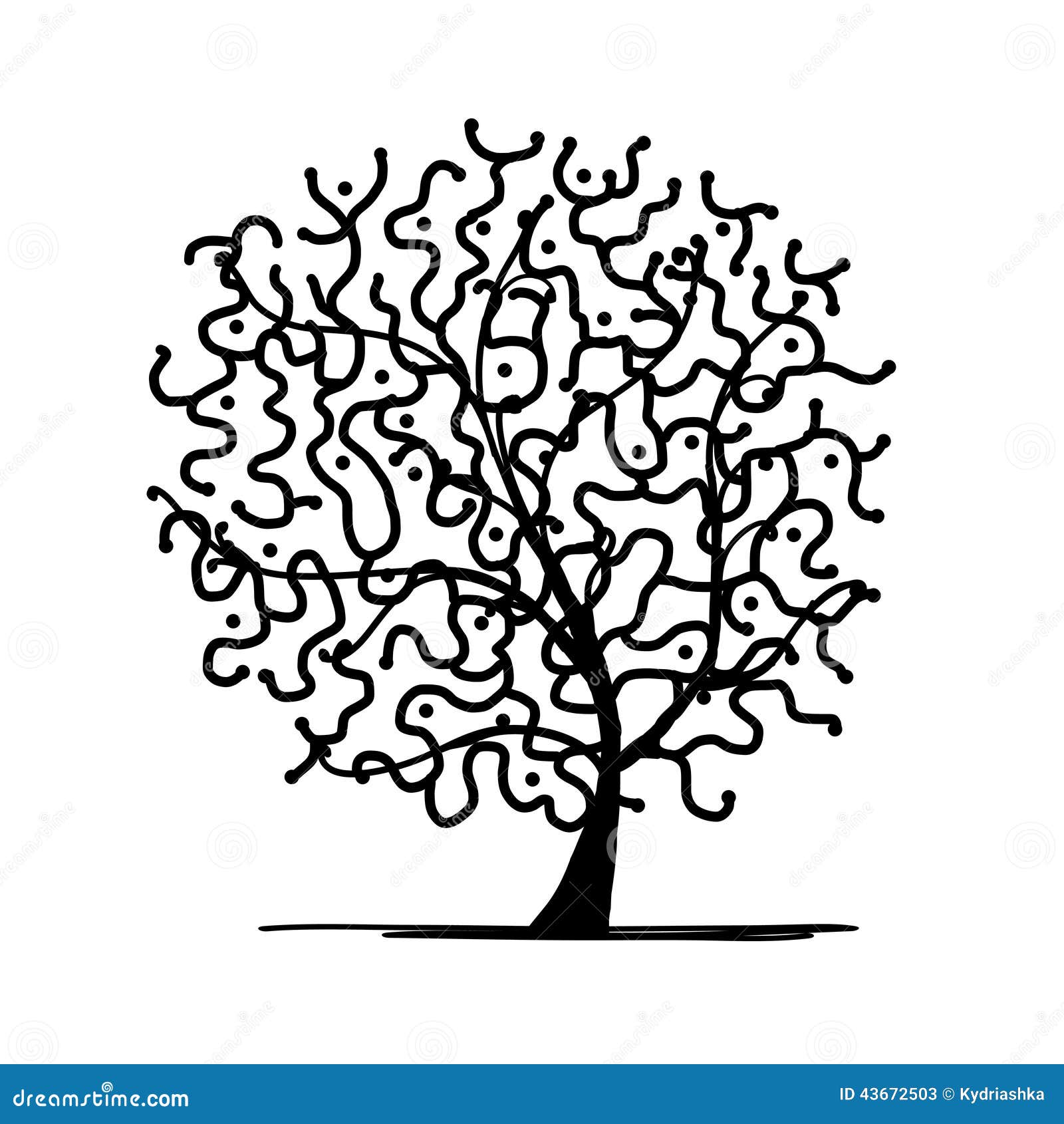 Art Tree Swirl for Your Design Stock Vector - Illustration of lines ...