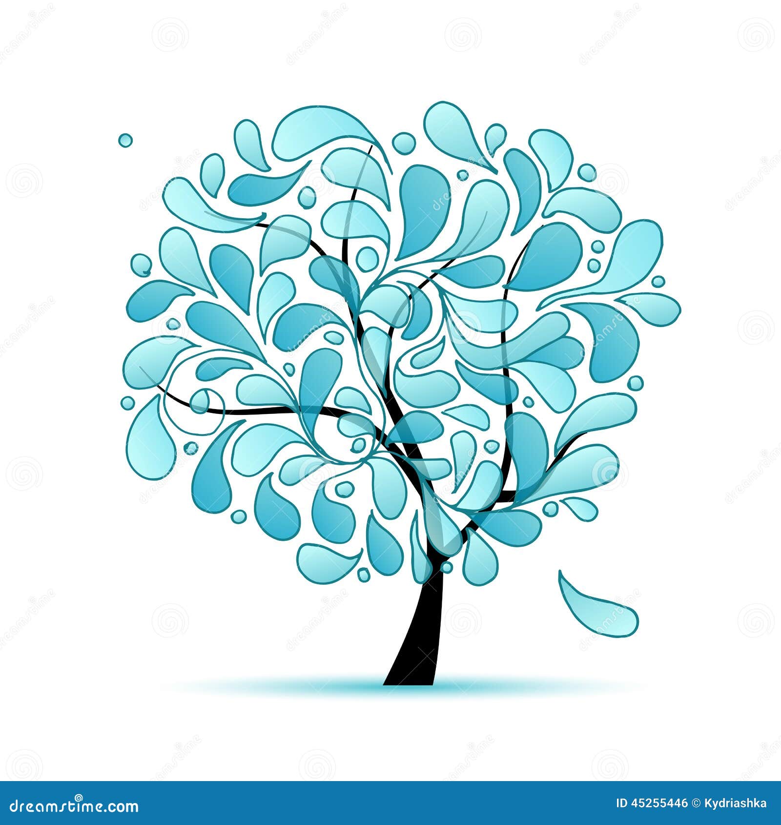 Art Tree with Water Drops for Your Design Stock Vector - Illustration ...